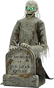 Amazon.com: Spirit Halloween 3 Ft. Gravestone Ghoul Animatronic ...