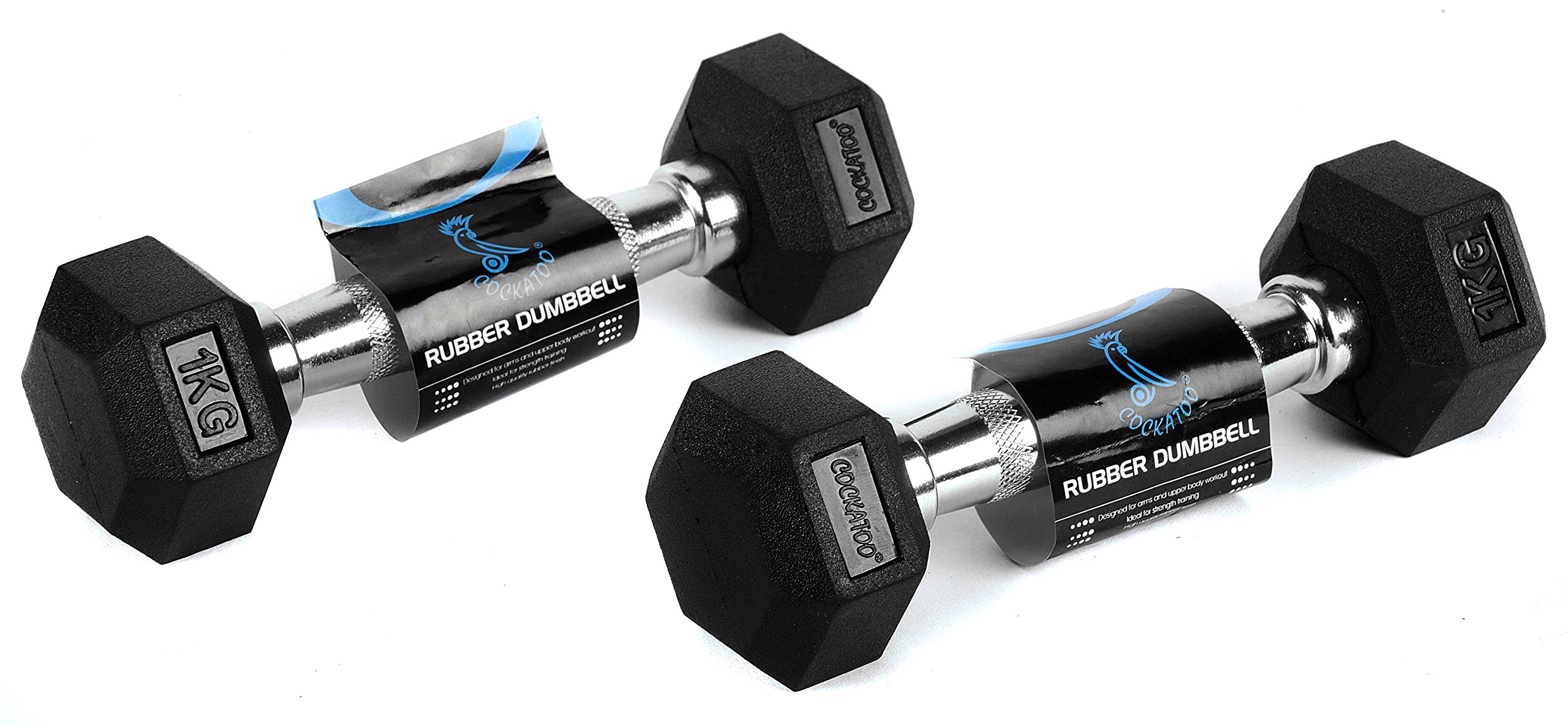 Buy Cockatoo (1 Kg -35 Kg) Rubber Coated Professional Hex Dumbbells ...