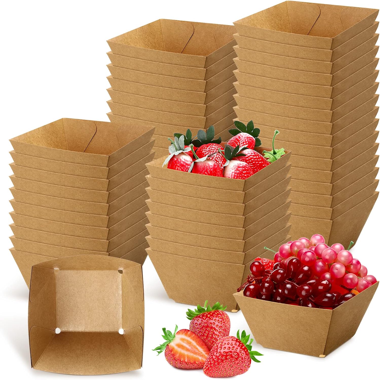 Amazon.com: 2 Pint Berry Basket Cardboard Containers Fruit Container ...