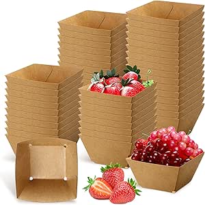 Amazon.com: 2 Pint Berry Basket Cardboard Containers Fruit Container ...