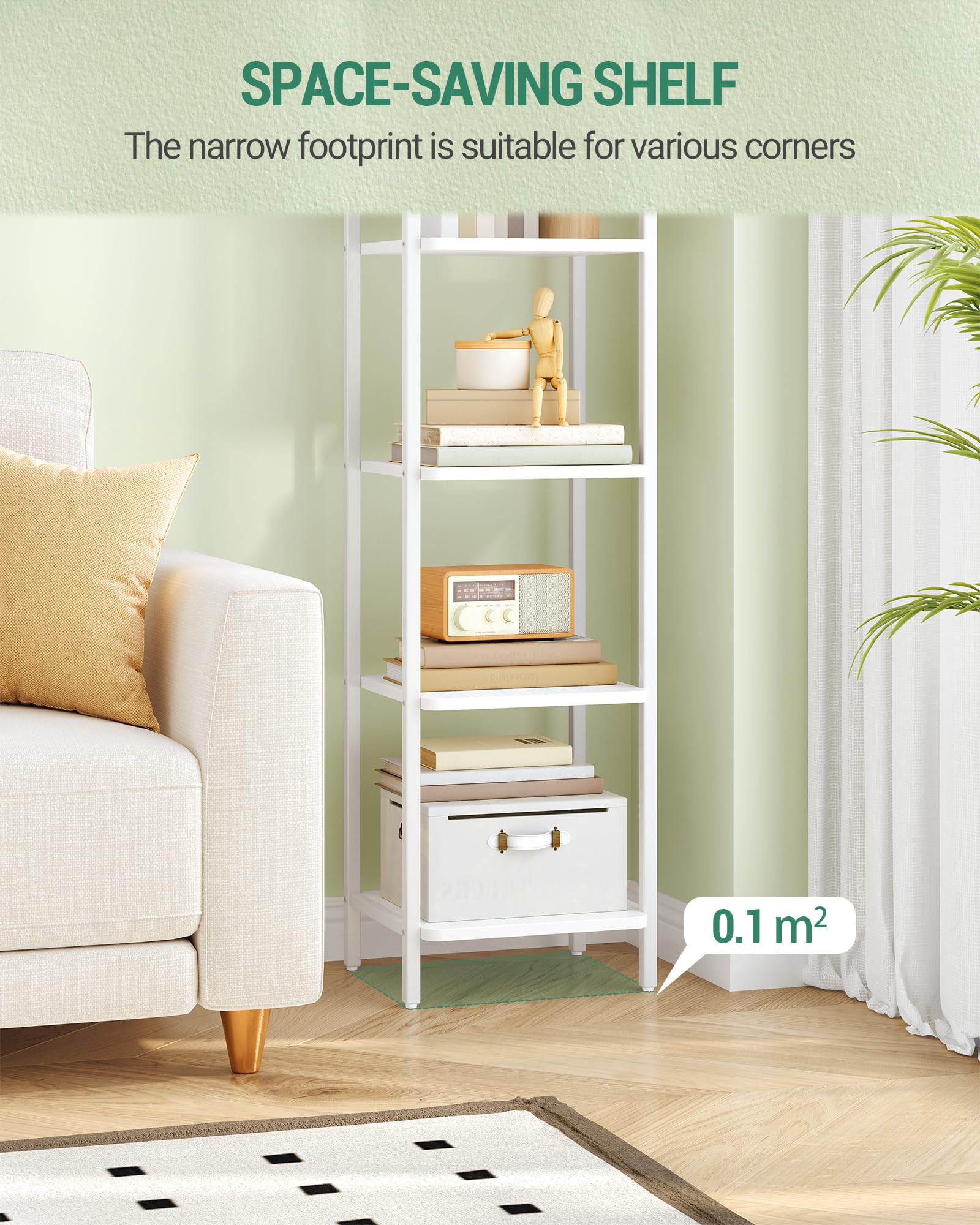 Snapklik.com : Bookcase Bookshelf, Narrow Book Shelf, Industrial Corner ...