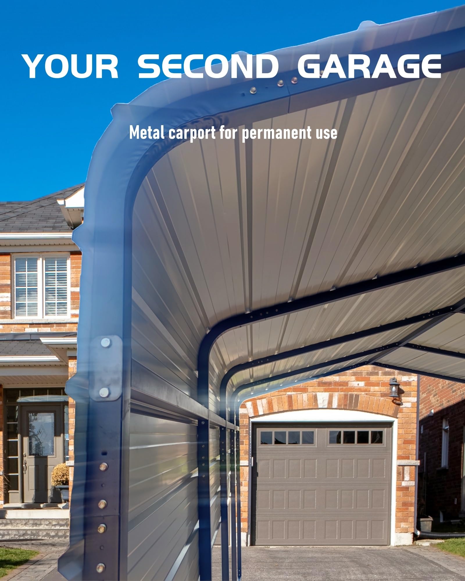 Snapklik.com : KYBOLT 13x 21x 10 Heavy Duty Carport, Oversized Metal Garage