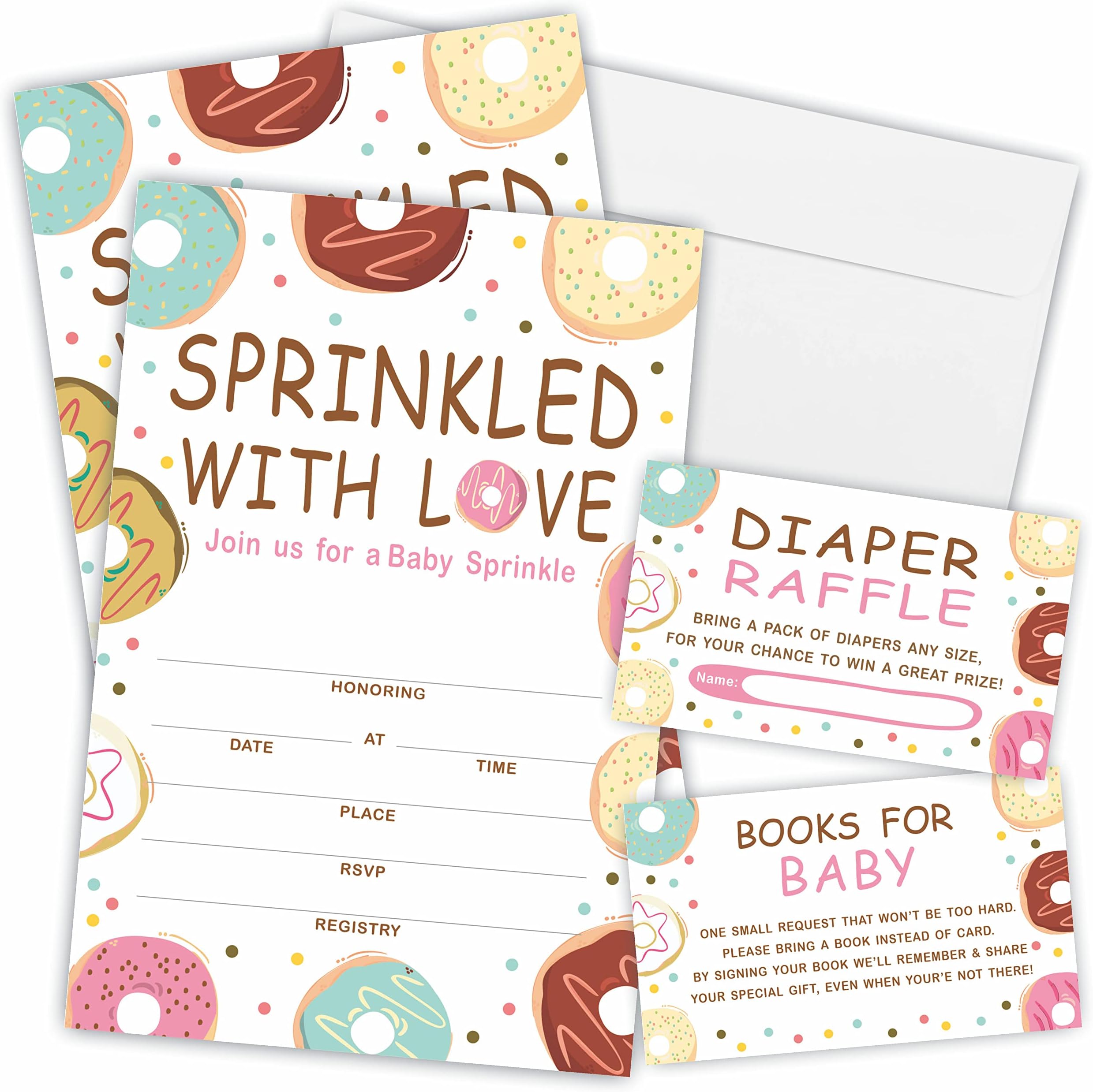 Amazon.com : JCVUK Set of 25 Baby Shower Invitations with Envelopes ...