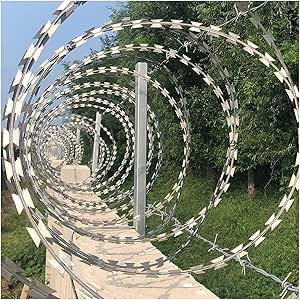 Amazon.com: XLIHAWY Razor Barbed Wire, Galvanized Steel Wire Helix ...
