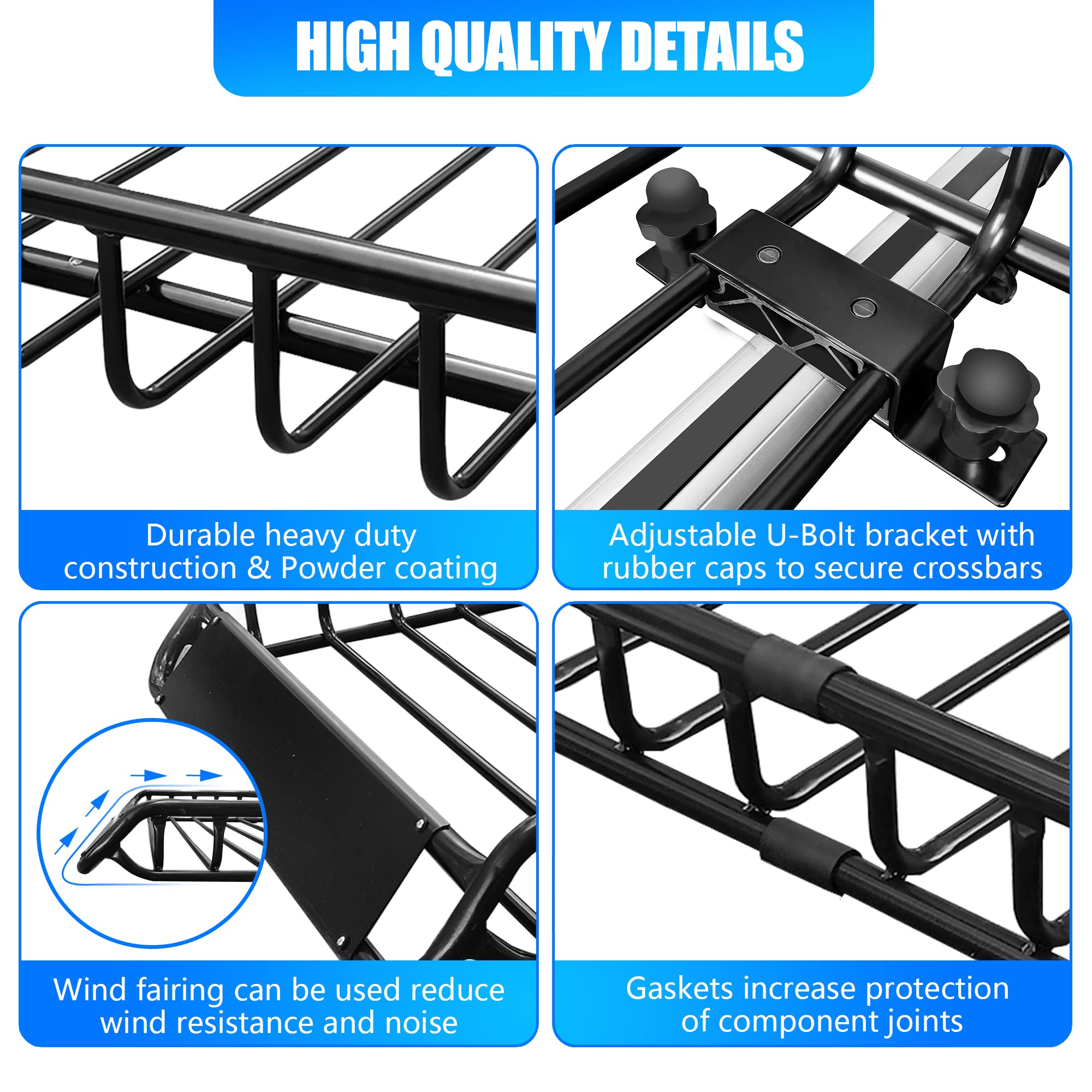 Snapklik.com : KAIRAY Roof Rack Cargo Basket 58"(L) X 36"(W) X 5.1"(H ...
