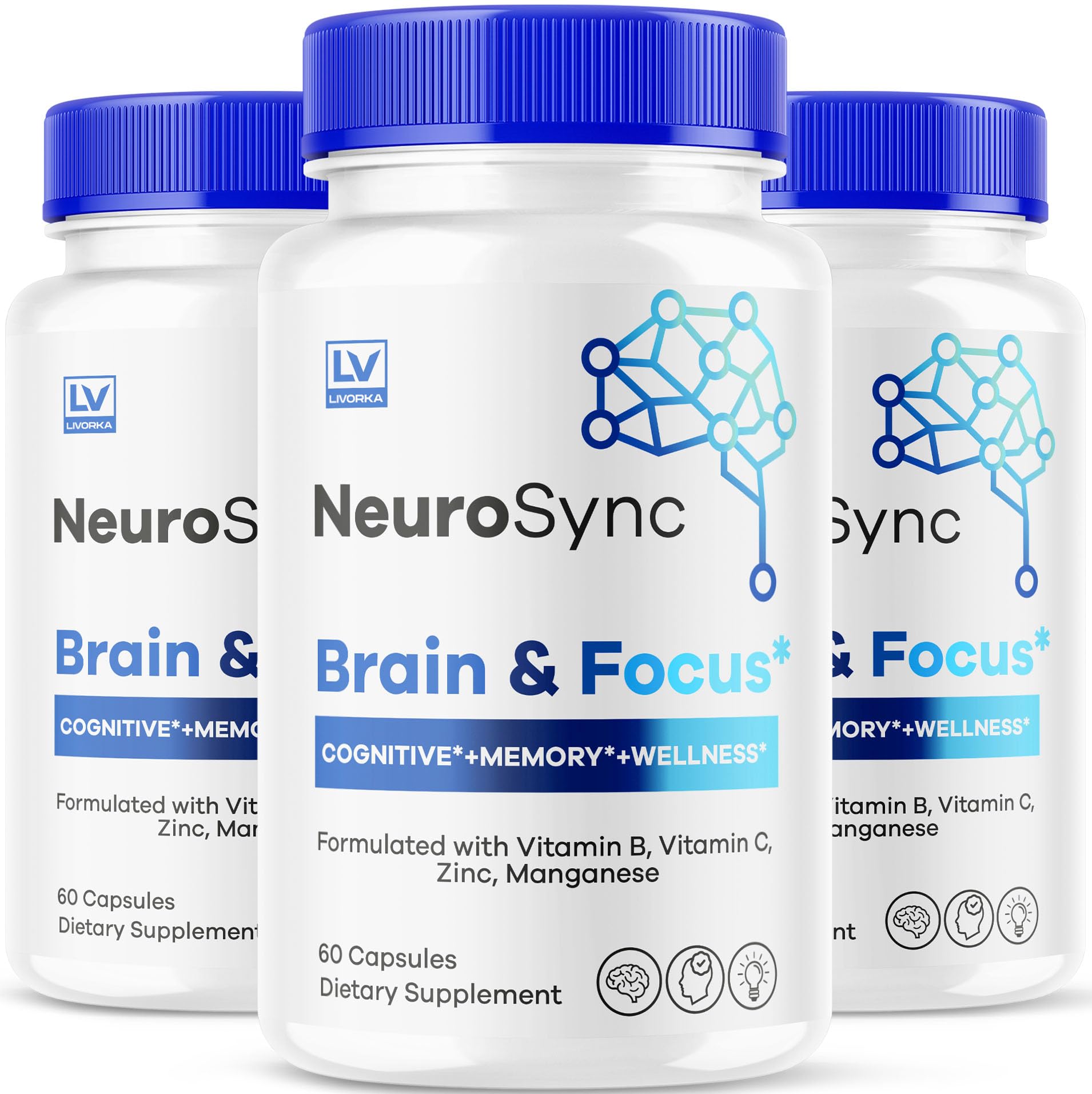 Amazon.com: (3 Pack) NeuroSync Brain Capsules, Neuro Sync Brain & Focus ...