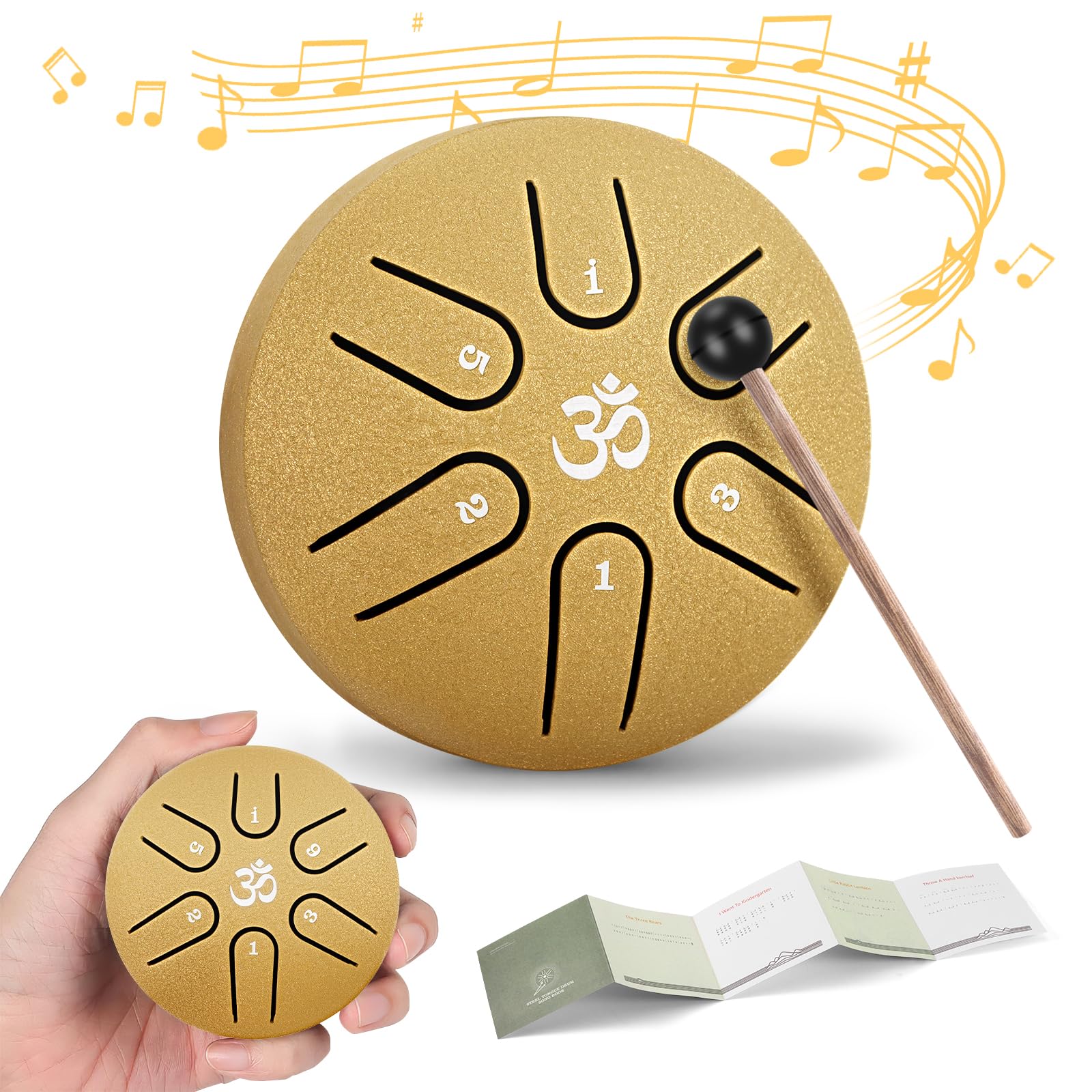 Amazon.com: Sannofair Mini Rain Drum for Outside, Steel Tongue Drum 6 ...