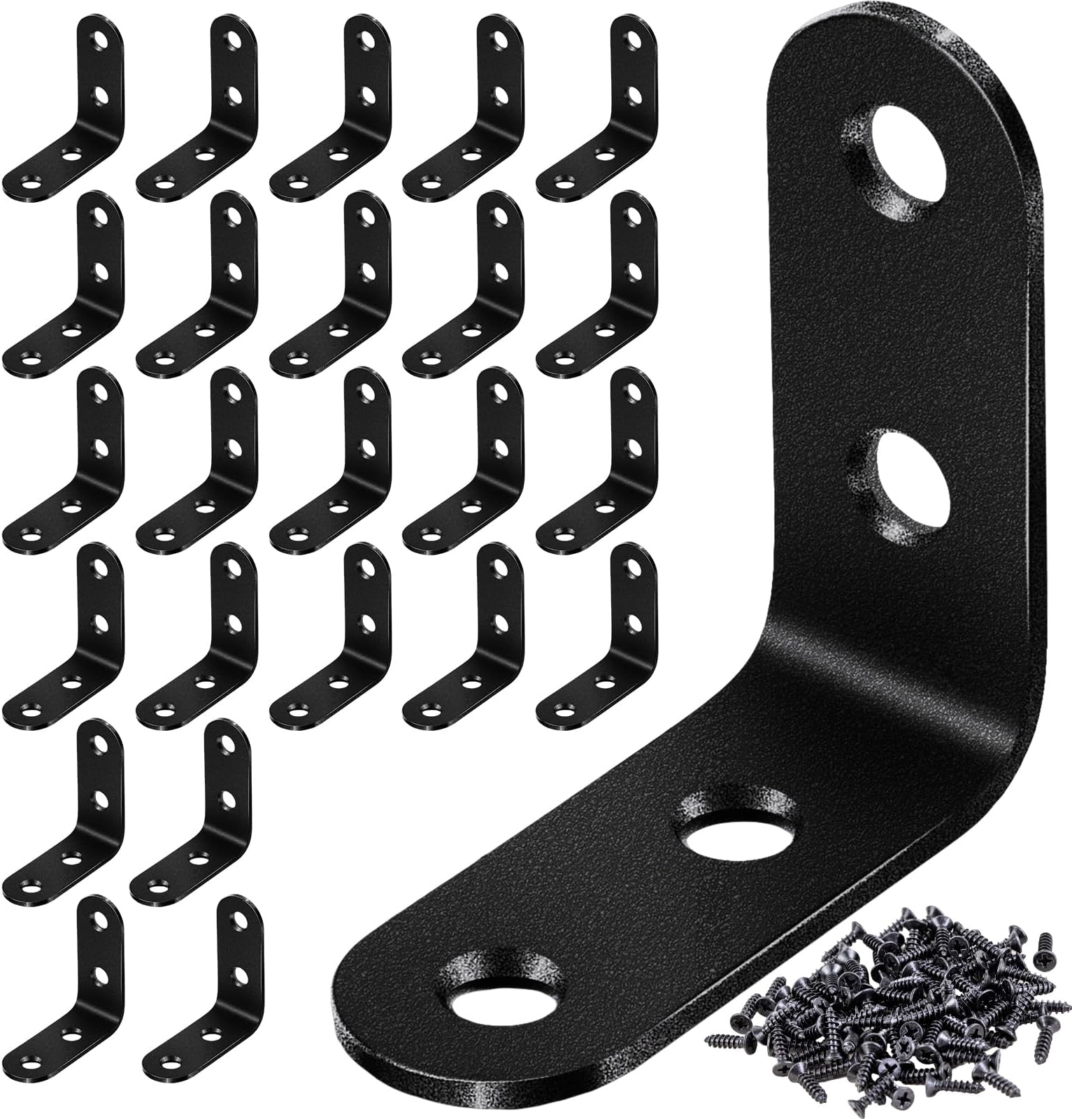 Amazon.com: 24PCS Black L Bracket Corner Sets 90 Degree Corner Brace ...
