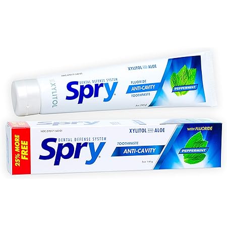 Amazon.com: Spry Xylitol Toothpaste 5oz, Fluoride Toothpaste Adult and ...