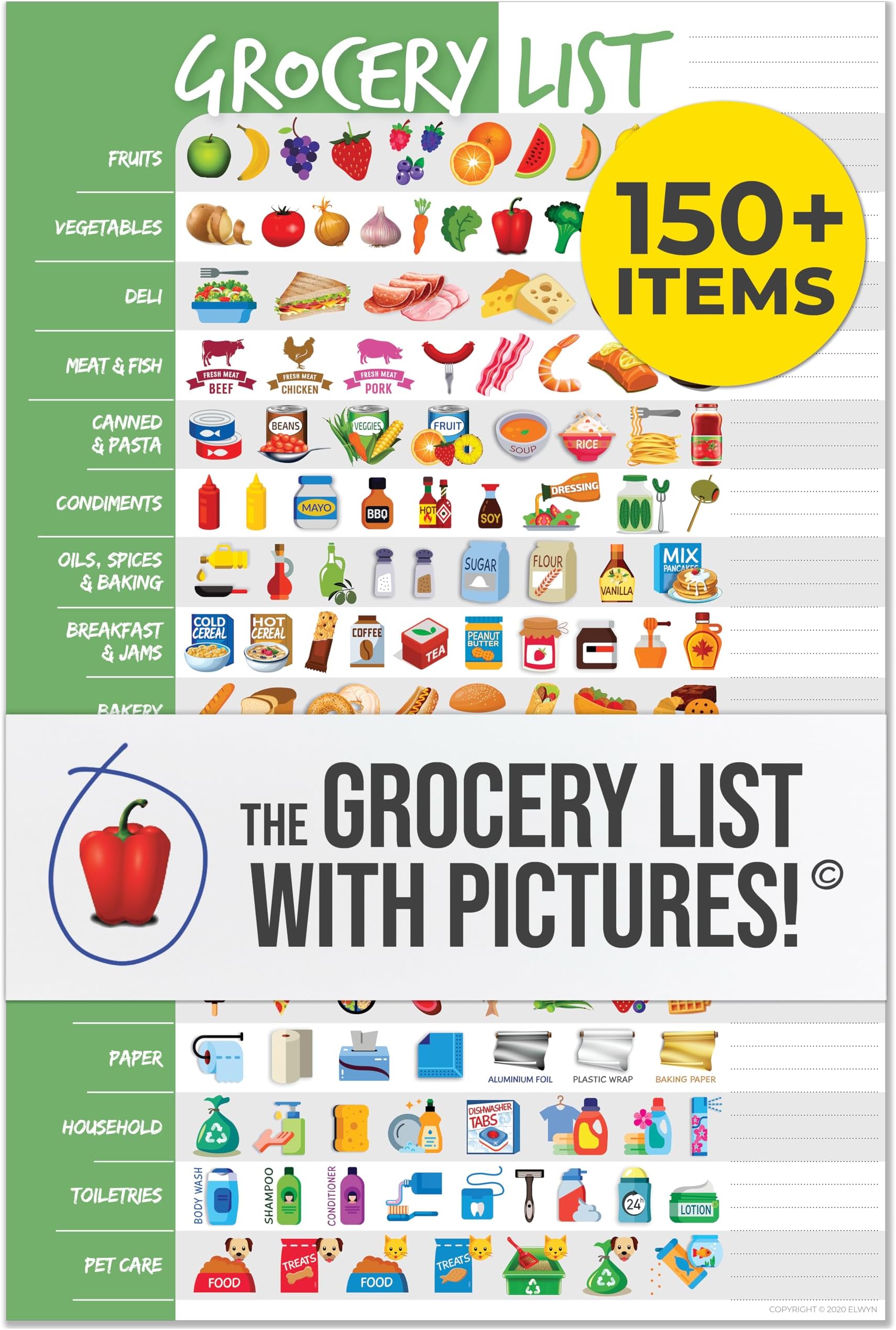 Amazon.com : Metal Grocery List Reusable Shopping List Memory Reminder ...