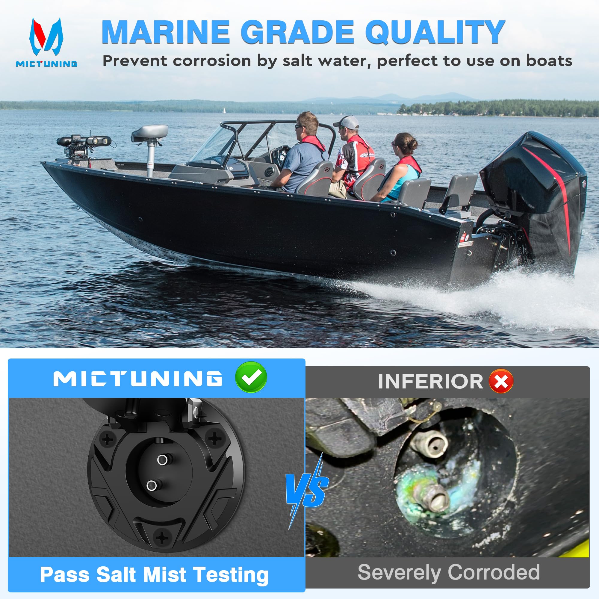 Snapklik.com : Trolling Motor Plug And Receptacle, 12-24V 8 AWG, Quick ...