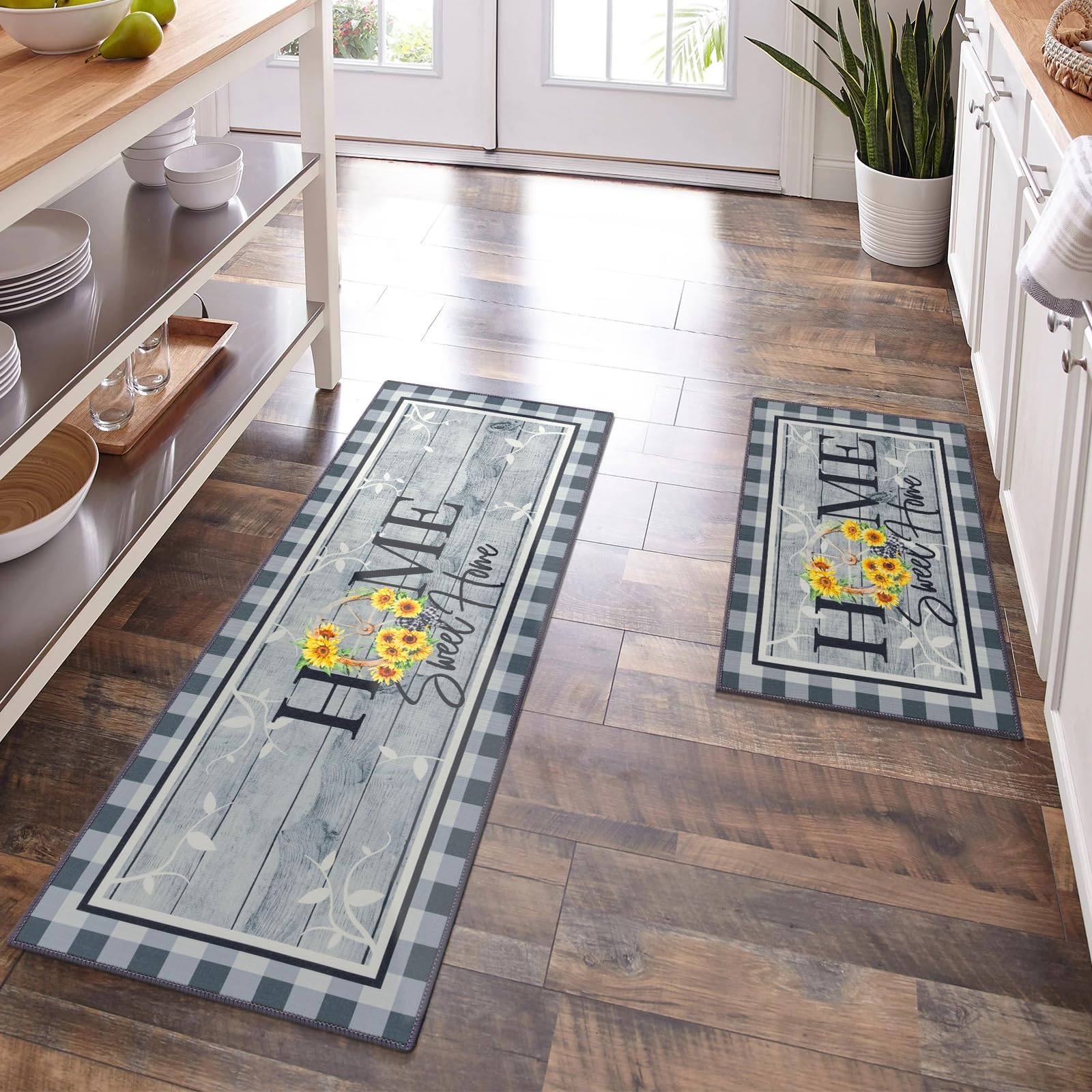 Amazon.com: Likiyol Sunflower Kitchen Rugs Sets of 2 Kitchen Mats for ...