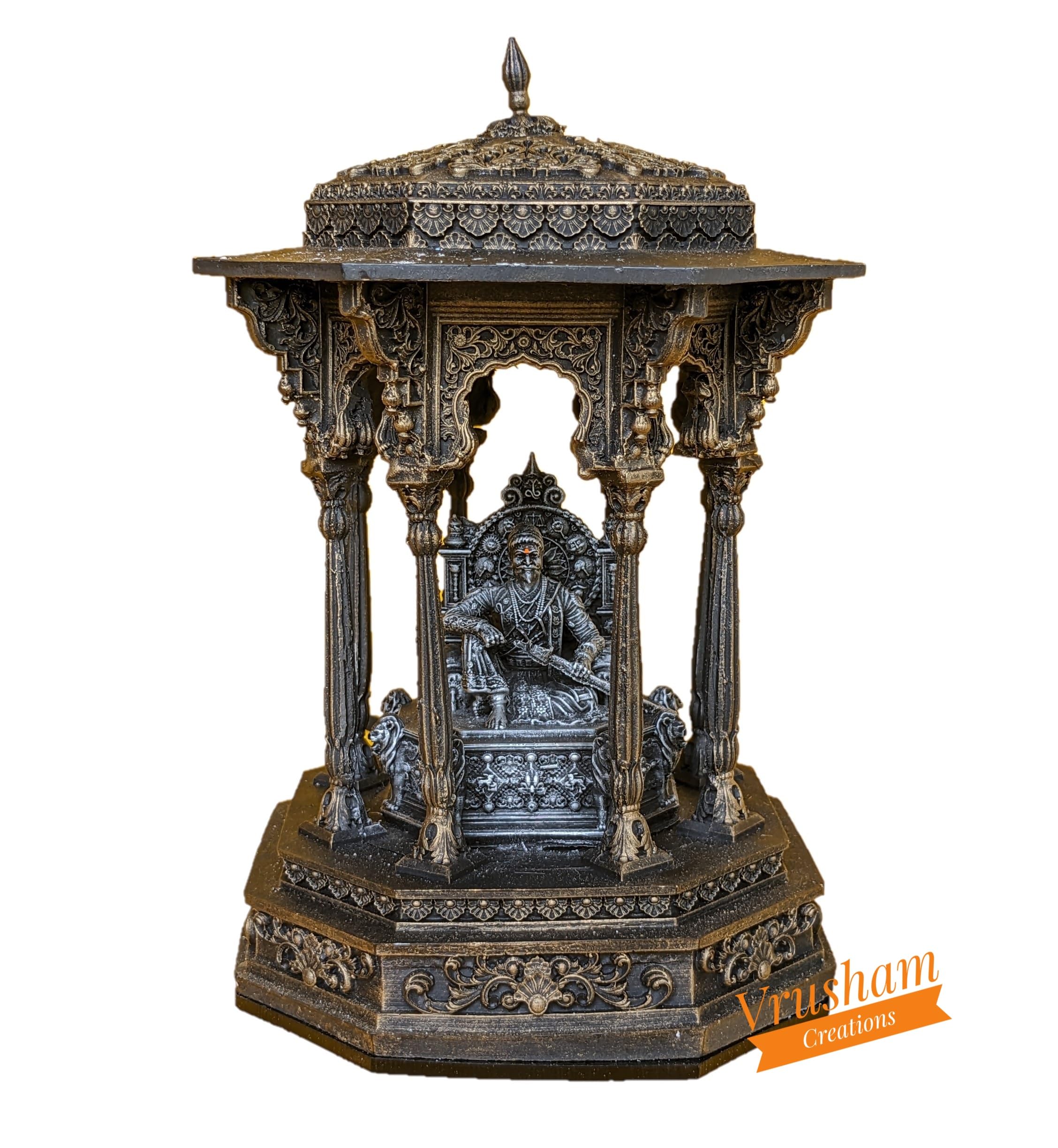 Buy VRUSHAM CREATIONS - Meghdambari with Shivaji Maharaj Statue Murti ...