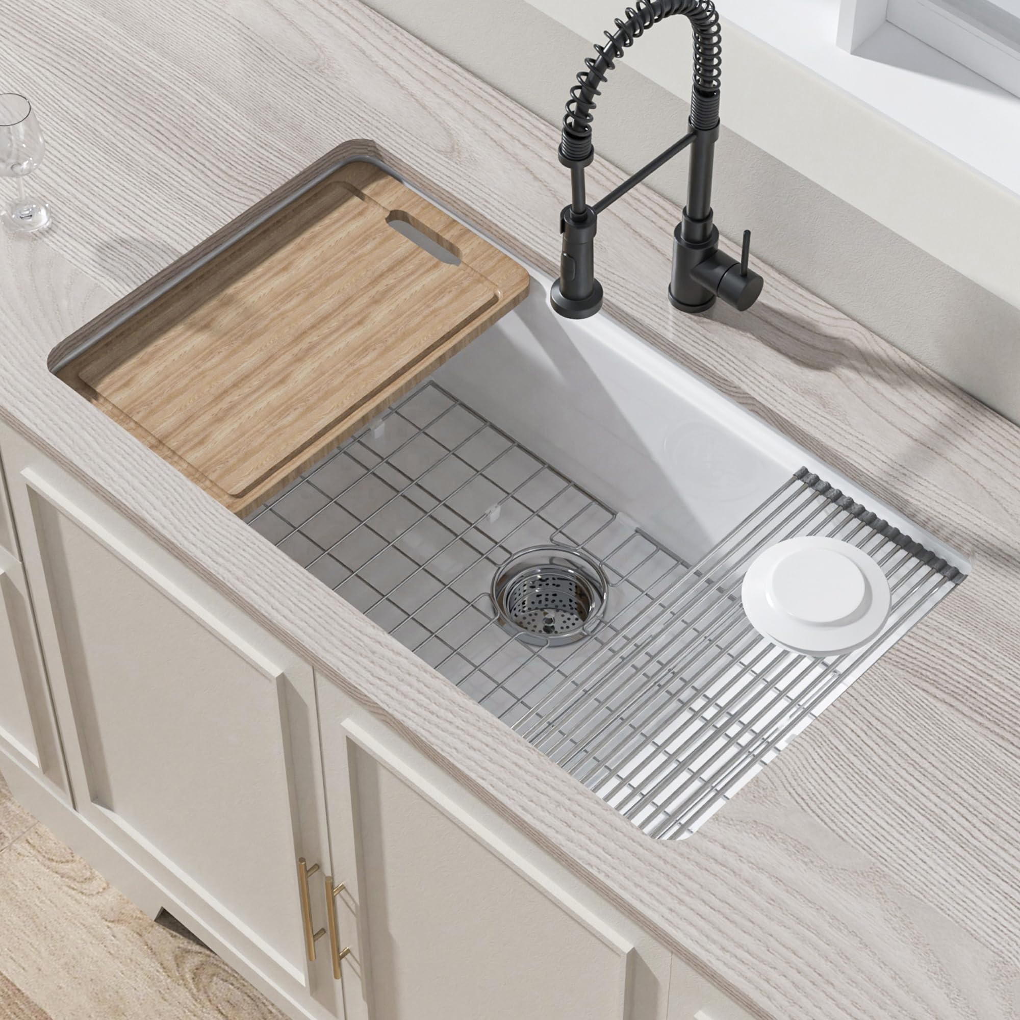 BLANCO, White 441767 DIAMOND SILGRANIT Super Single Undermount Kitchen ...