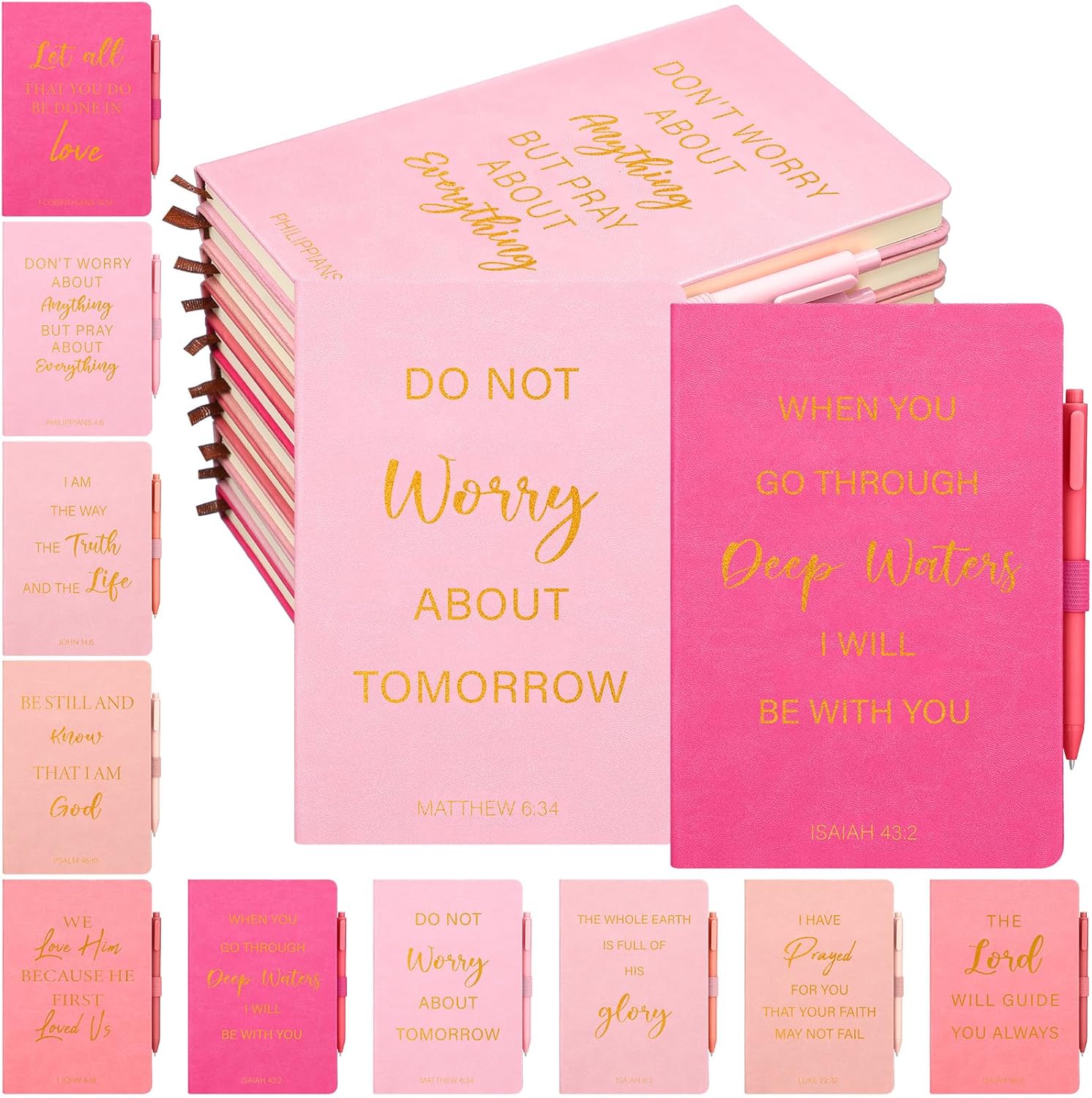 Thenshop 20 Pcs Christian Gifts Bulk 10pcs Pink Leather Christian ...
