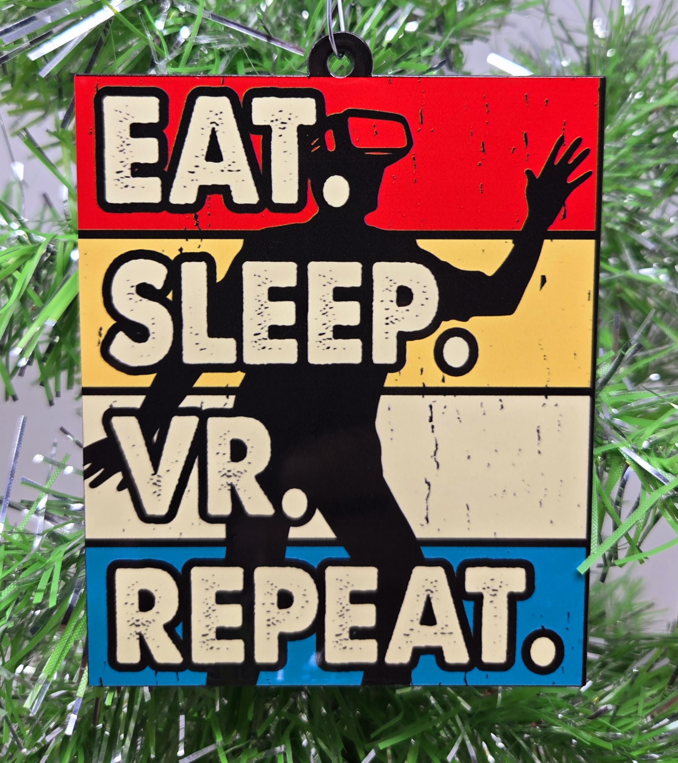 Amazon.com: Gaming Virtual Reality Ornament - Eat Sleep VR Repeat ...