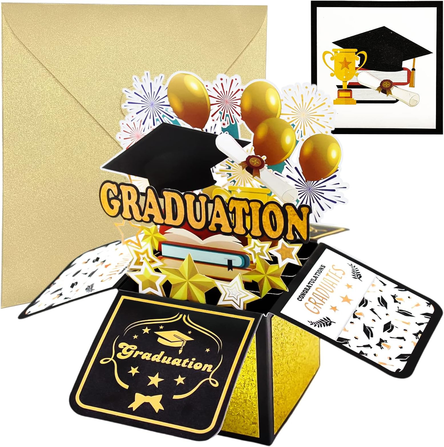 Amazon.com : Pop Up Graduation Card 2025 with Envelope, Congratulations ...
