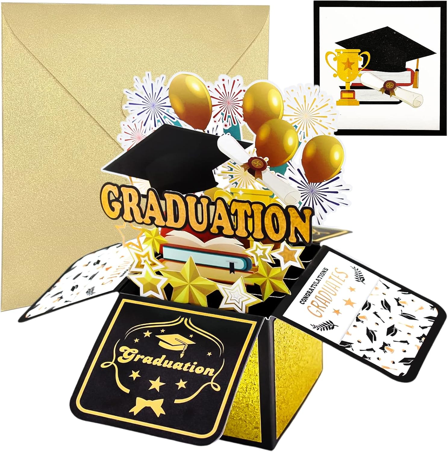 Amazon.com : Pop Up Graduation Card 2025 with Envelope, Congratulations ...