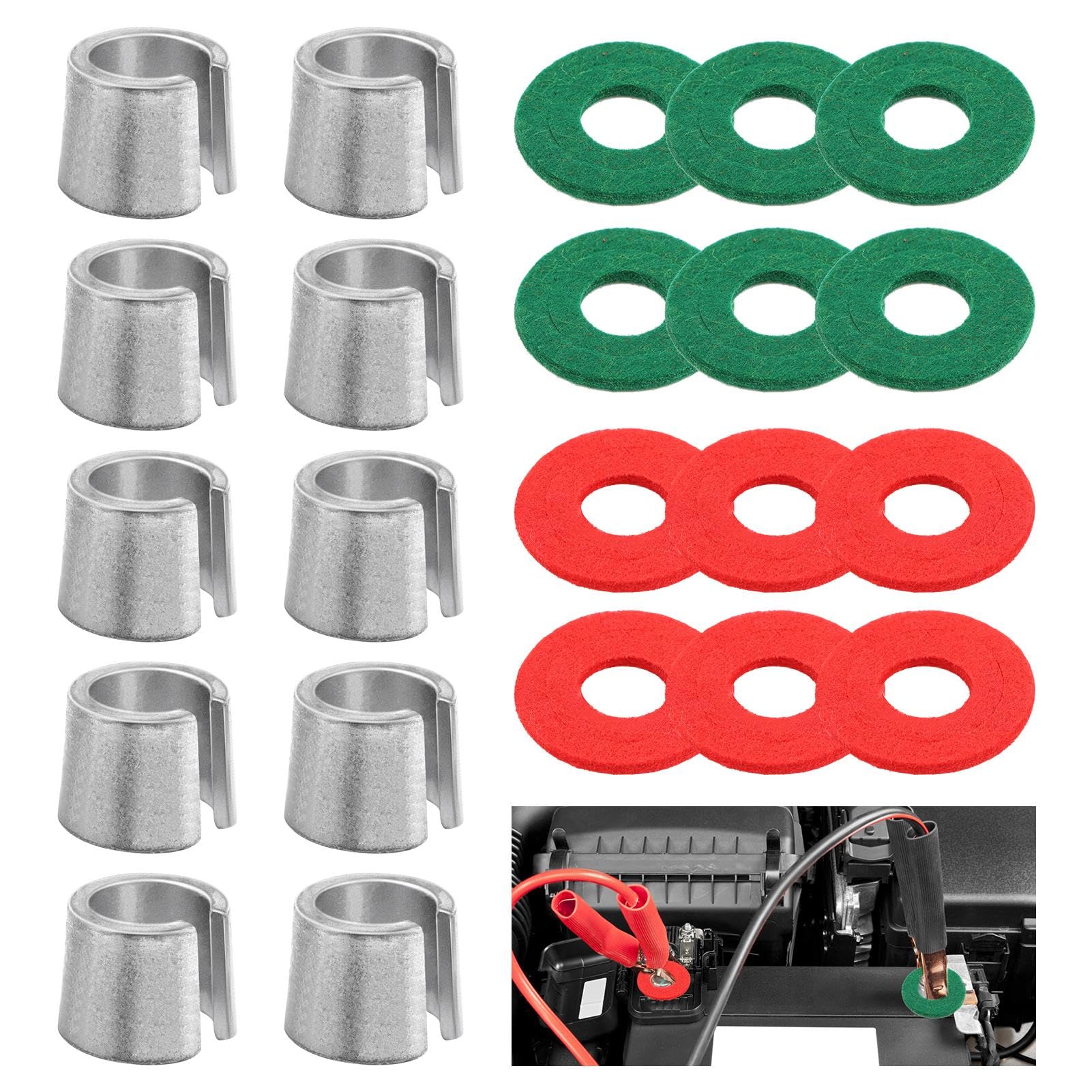Amazon.com: 10PCS Car Battery Post Terminal Shims Auto Le-ad Terminal ...