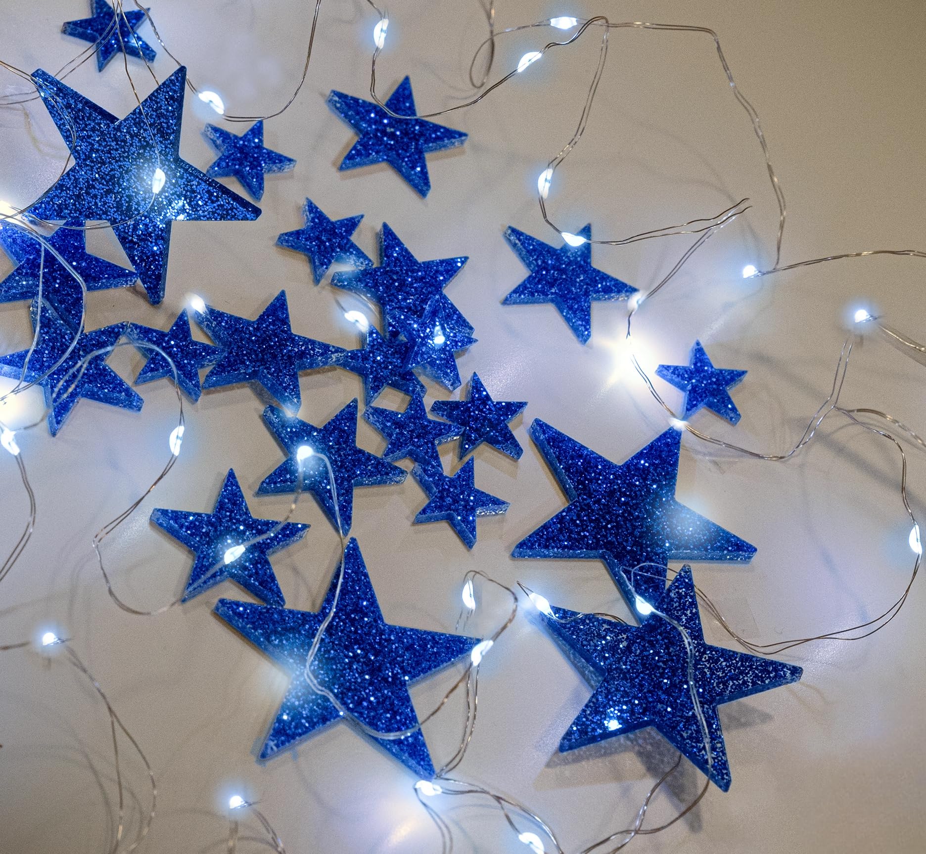 50 Estrellas Azules Y Blancas
