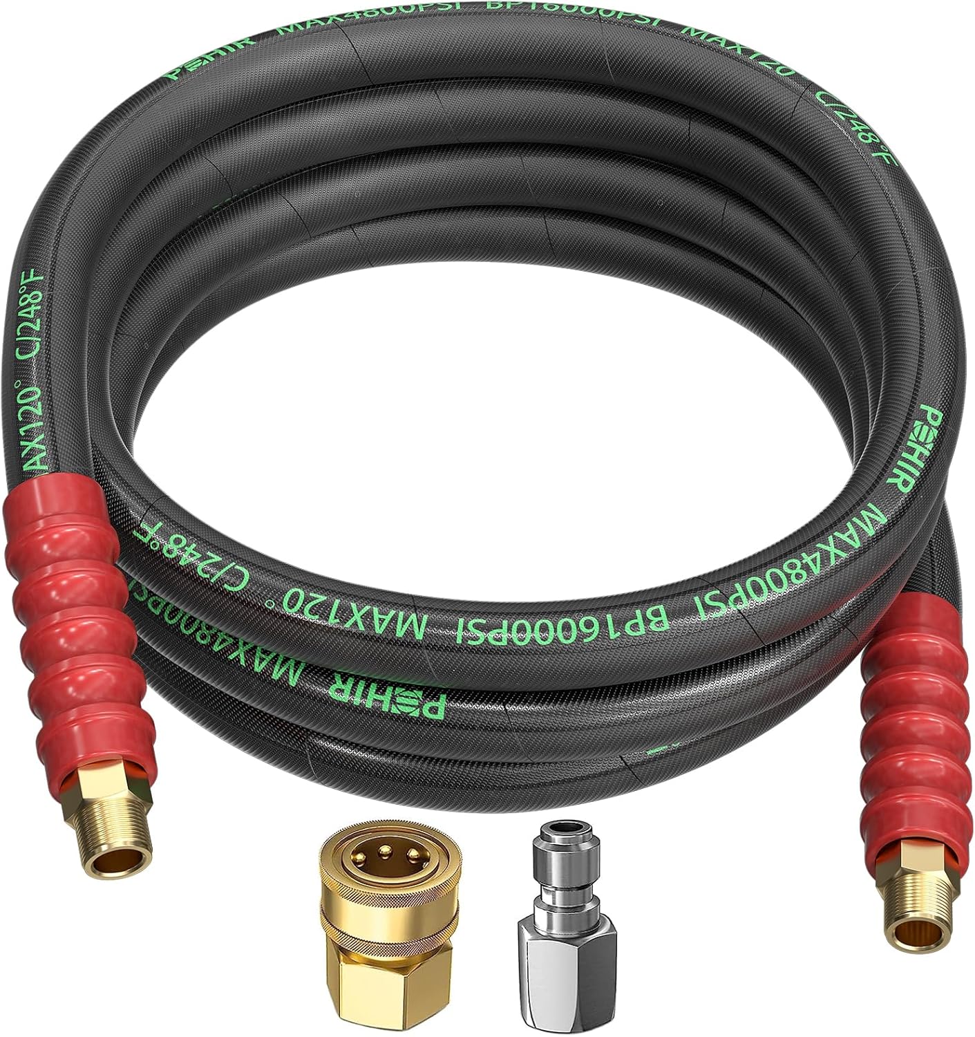 Amazon.com: POHIR Pressure Washer Whip Hose 10FT, Reel Connector 248°F ...