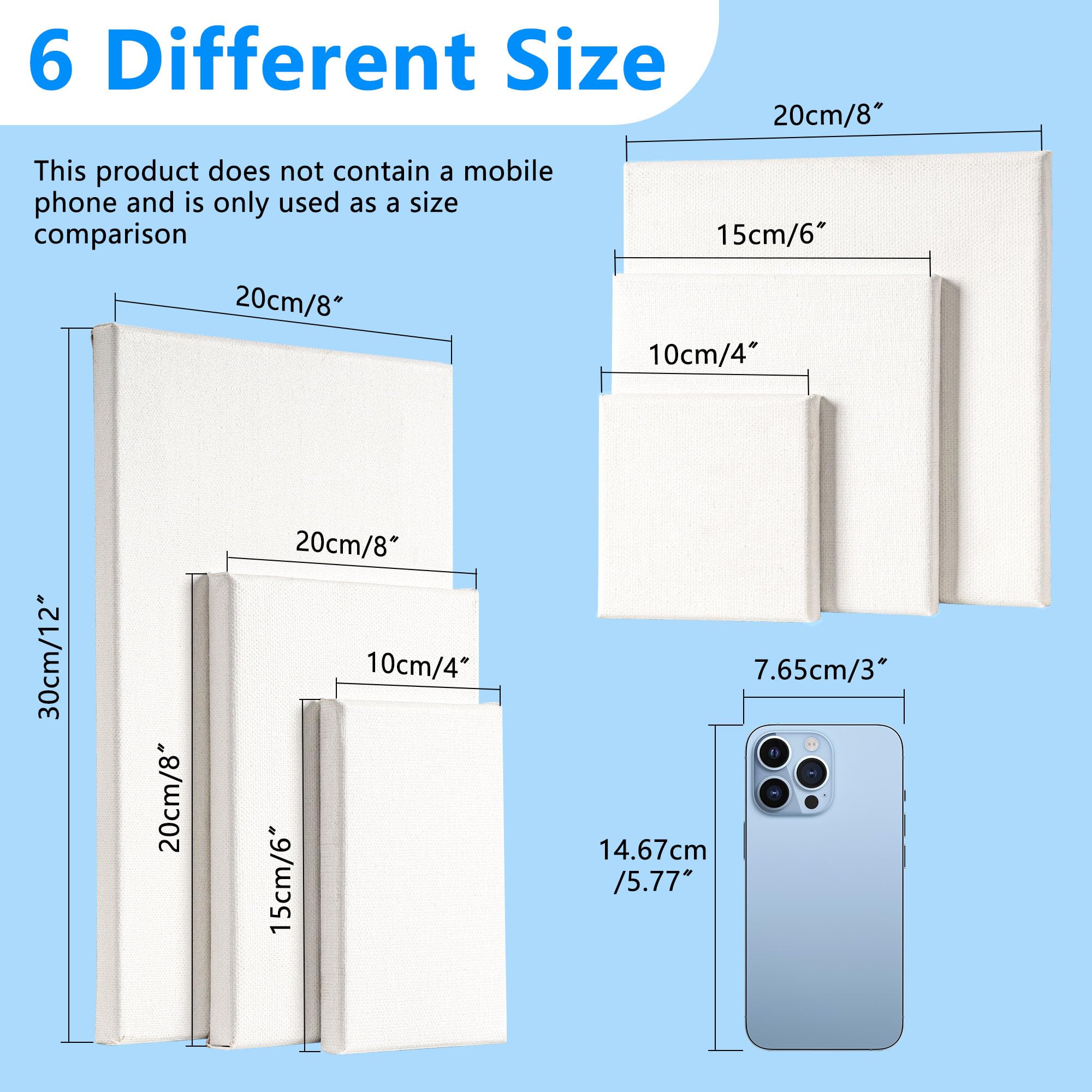 6 Set Canvas for Painting, Canvases Frame Made of High Quality Linen ...