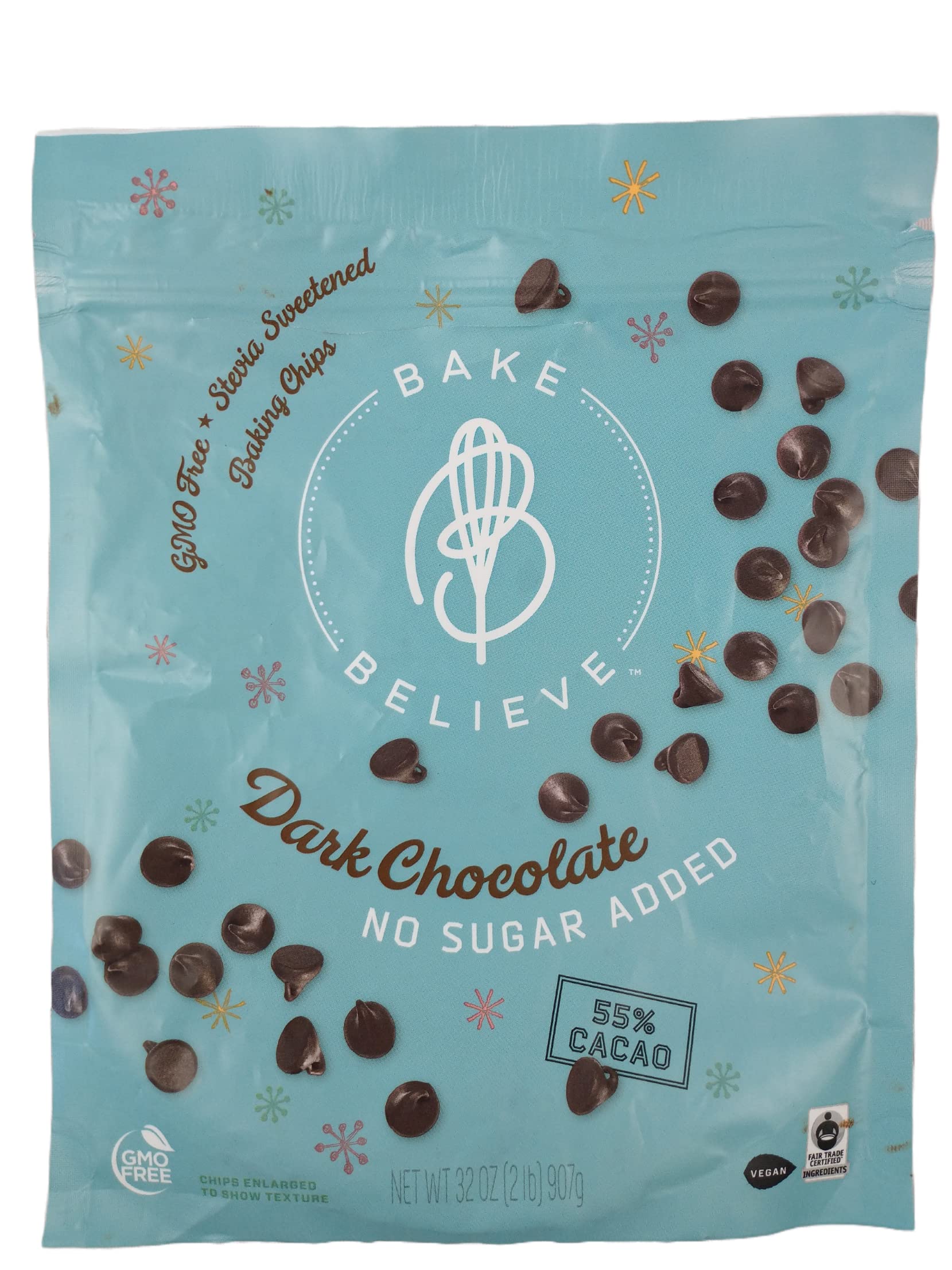 Amazon.com: Bake Believe Dark Chocolate No Sugar Added Baking Chips, 32oz