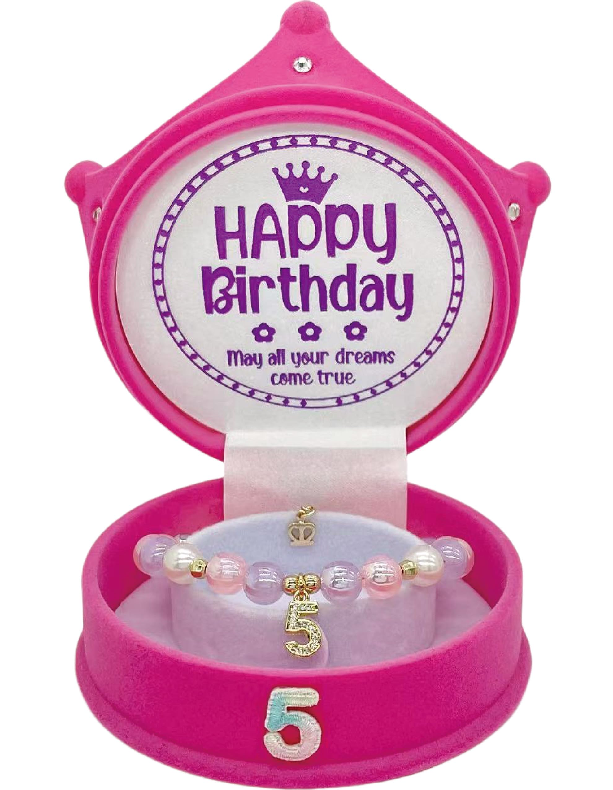 Amazon.com: ZomefinKiu 5 Year Old Girl Gift, 5th Birthday Bracelet Pink ...