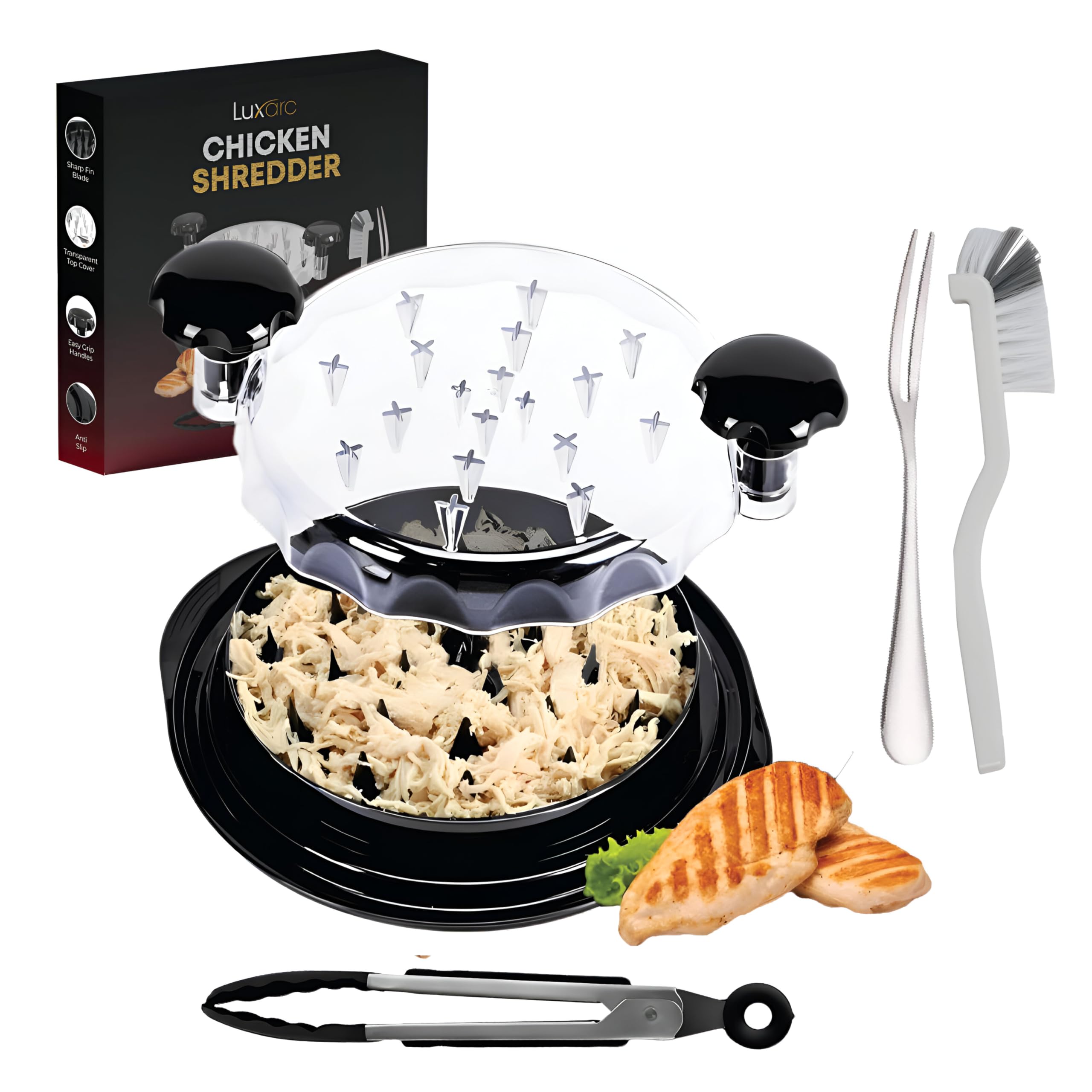 Amazon.com: Large Chicken Shredder Tool Twist with Cleaning Brush, Tong ...