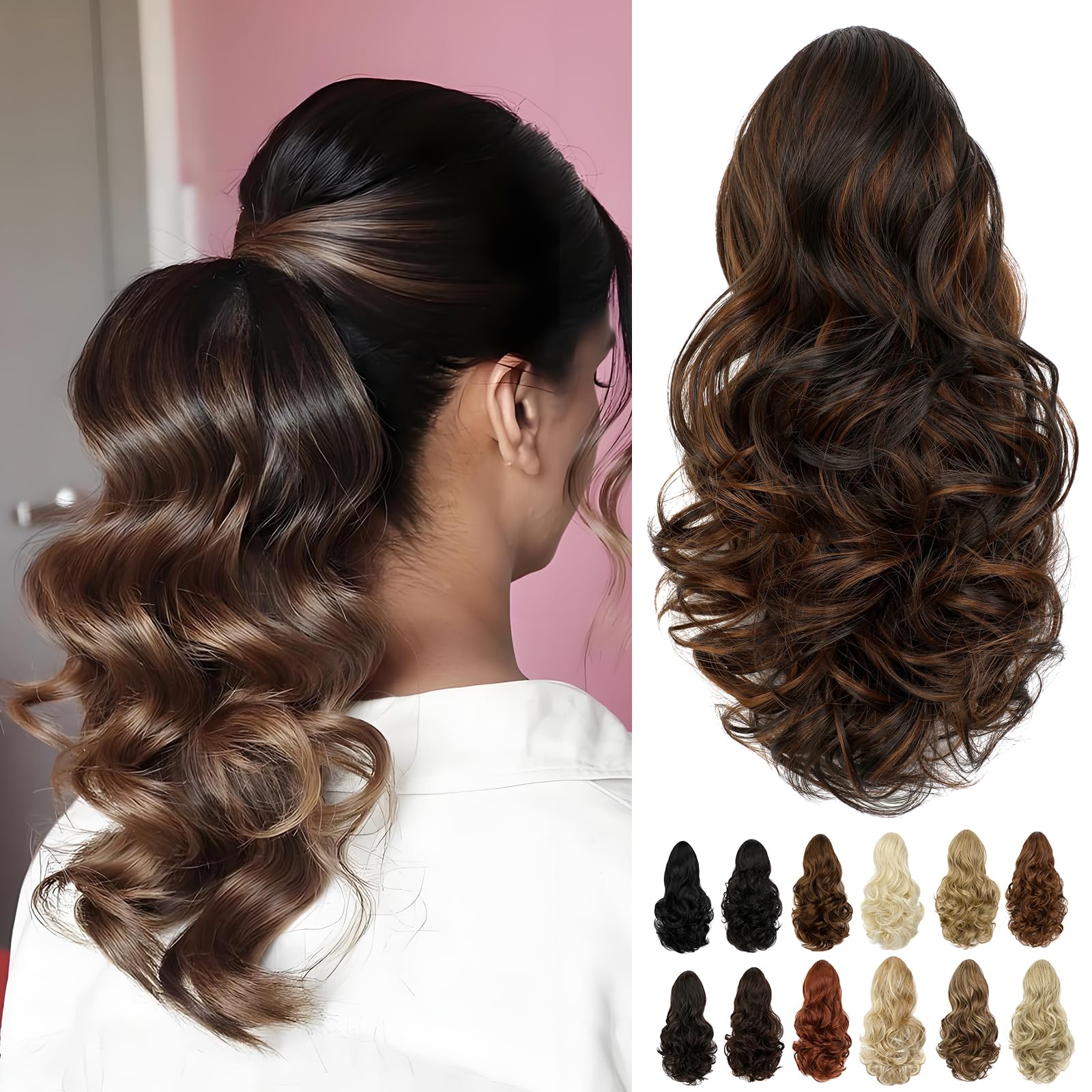 Amazon.com : Cephermer Ponytail Extension, 15 Inch Drawstring Ponytail ...