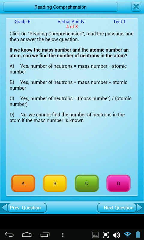FREE QVprep Lite 6th grade maths (quantitative) and english (verbal ...