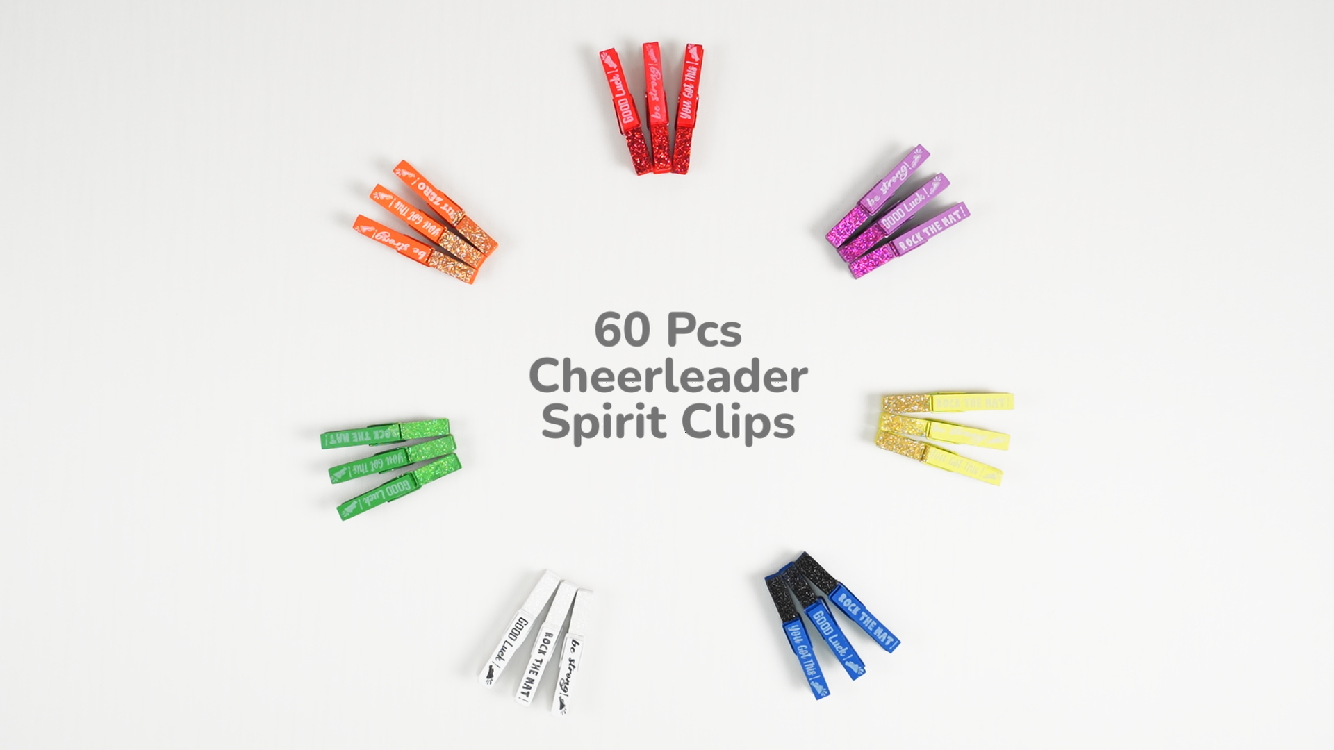 Wooden Glitter Clothespins 28 PCS Red Cheer Pins - Wooden Glitter ...