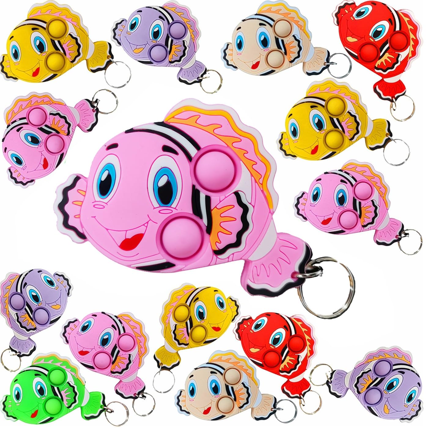 Amazon.com: 24 Packs Bulk Mini Fish fidgets Toys for Kids Children ...