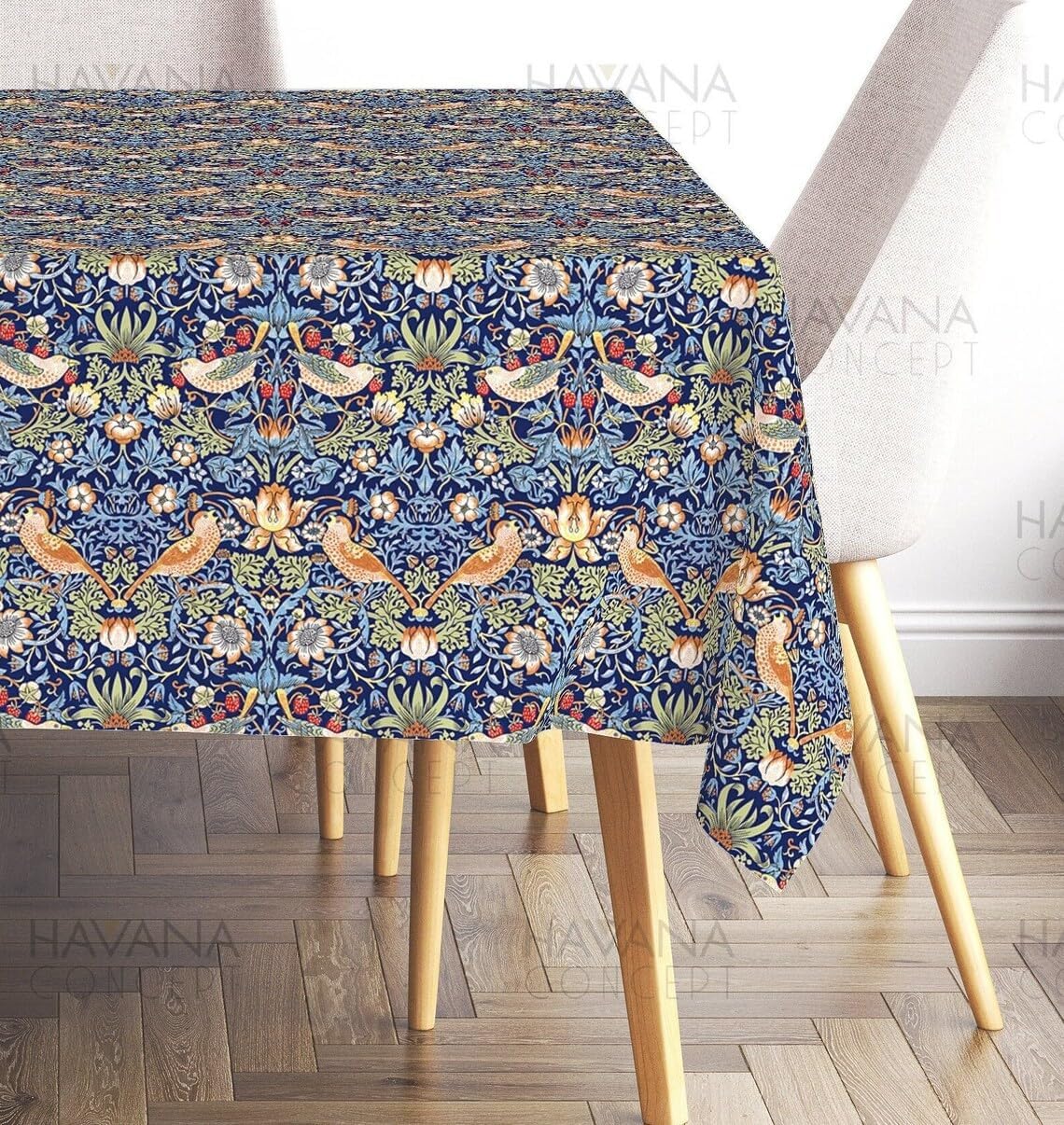 William Morris Table Linen - Strawberry Thief Tablectoh, William Morris ...