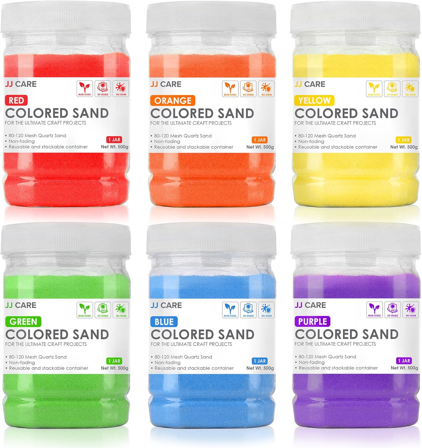 Amazon.com: JJ CARE Colored Sand, 7.2 lbs. [6 Bottles] Craft Sand Art ...