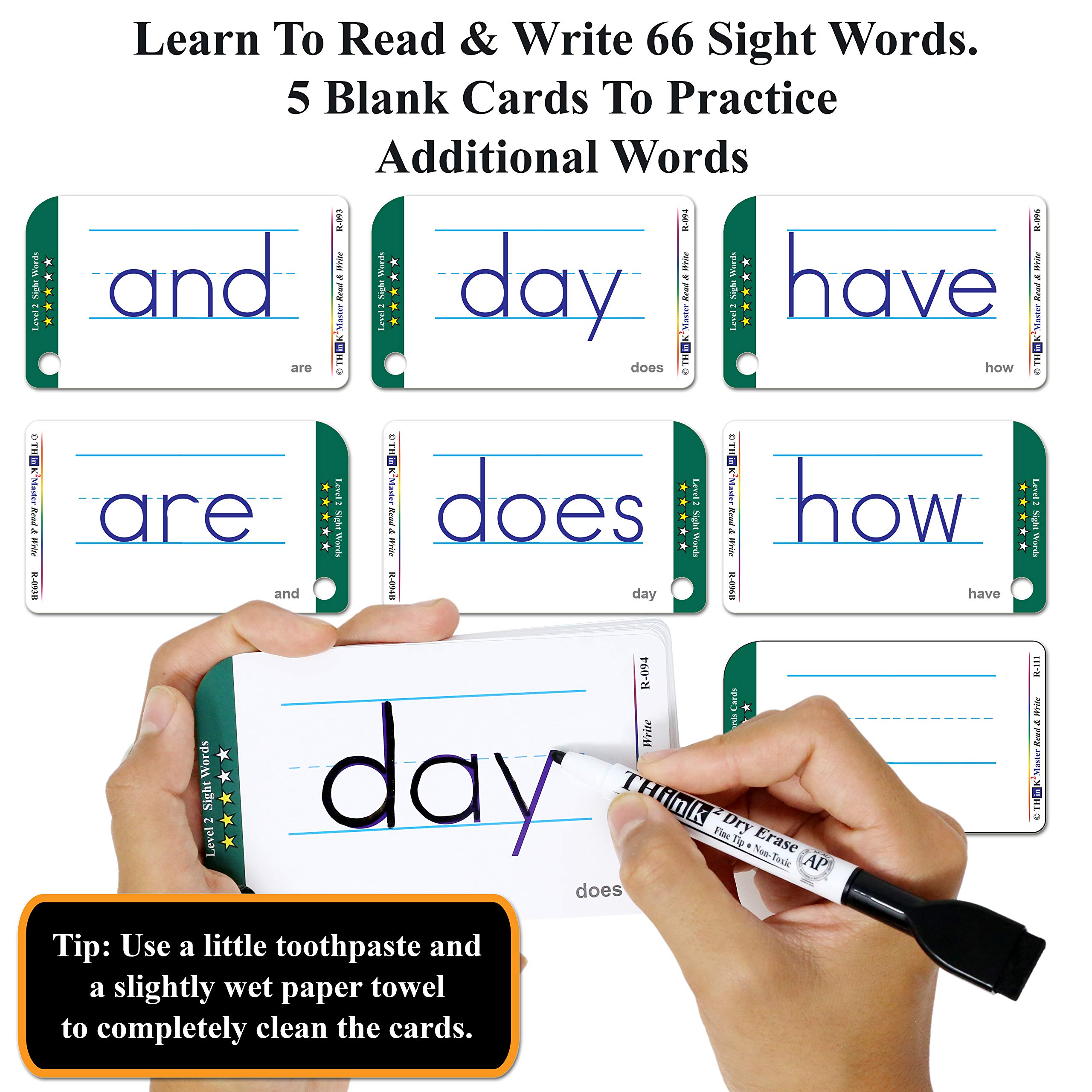 Buy THINK2MASTER Premium 186 Laminated Alphabet, Sight Words & Phonics ...