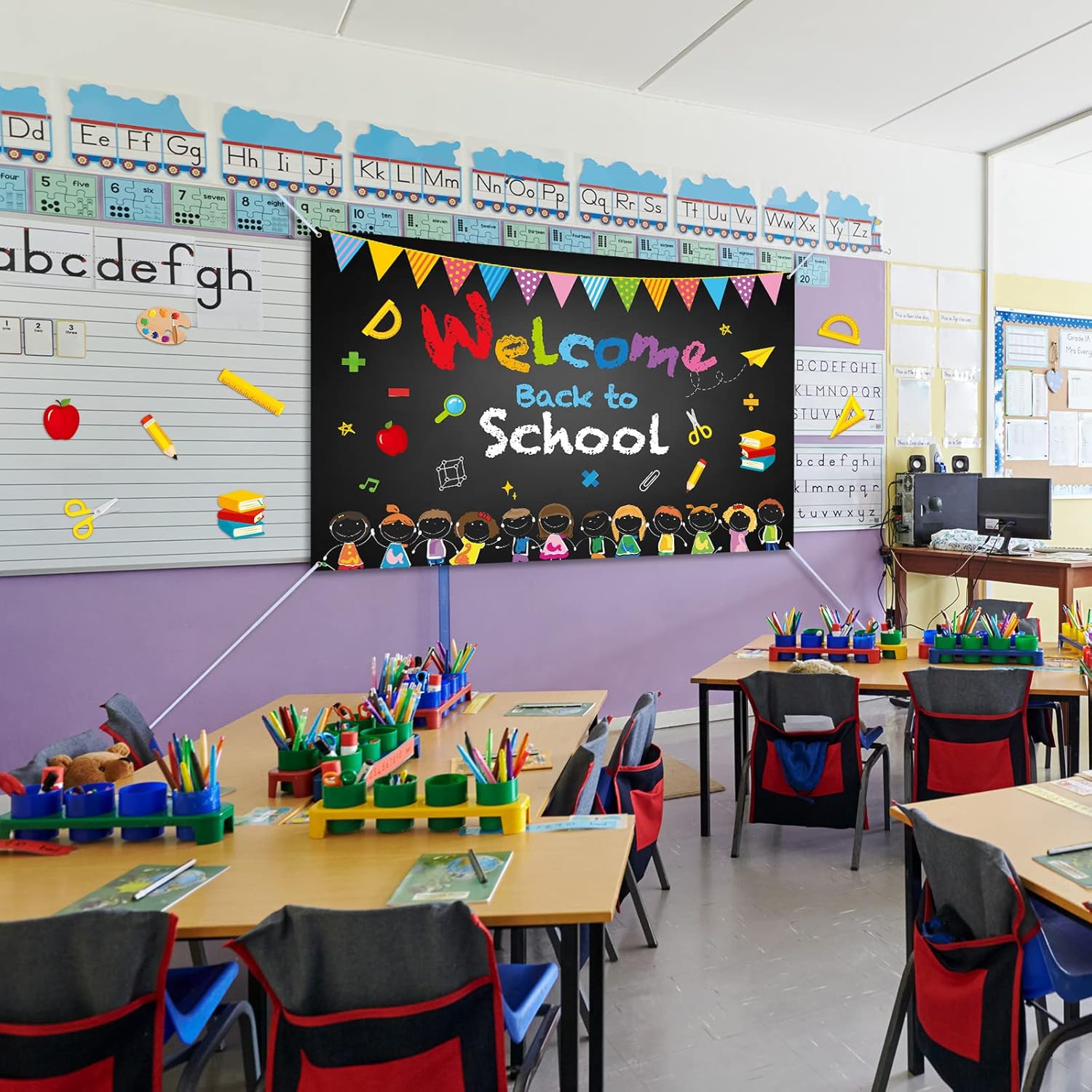 Welcome Back to School Banner Set 71 x 43 Inch Large Fabric School ...