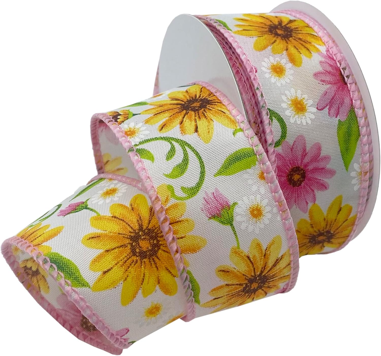 Amazon.com: Morex Ribbon Wired Taffeta Daisy's Garden Ribbon, 1.5 inch ...