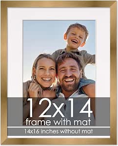 Amazon.com - 12x14 Frame with Mat - Bronze 14x16 Frame Wood Made to ...