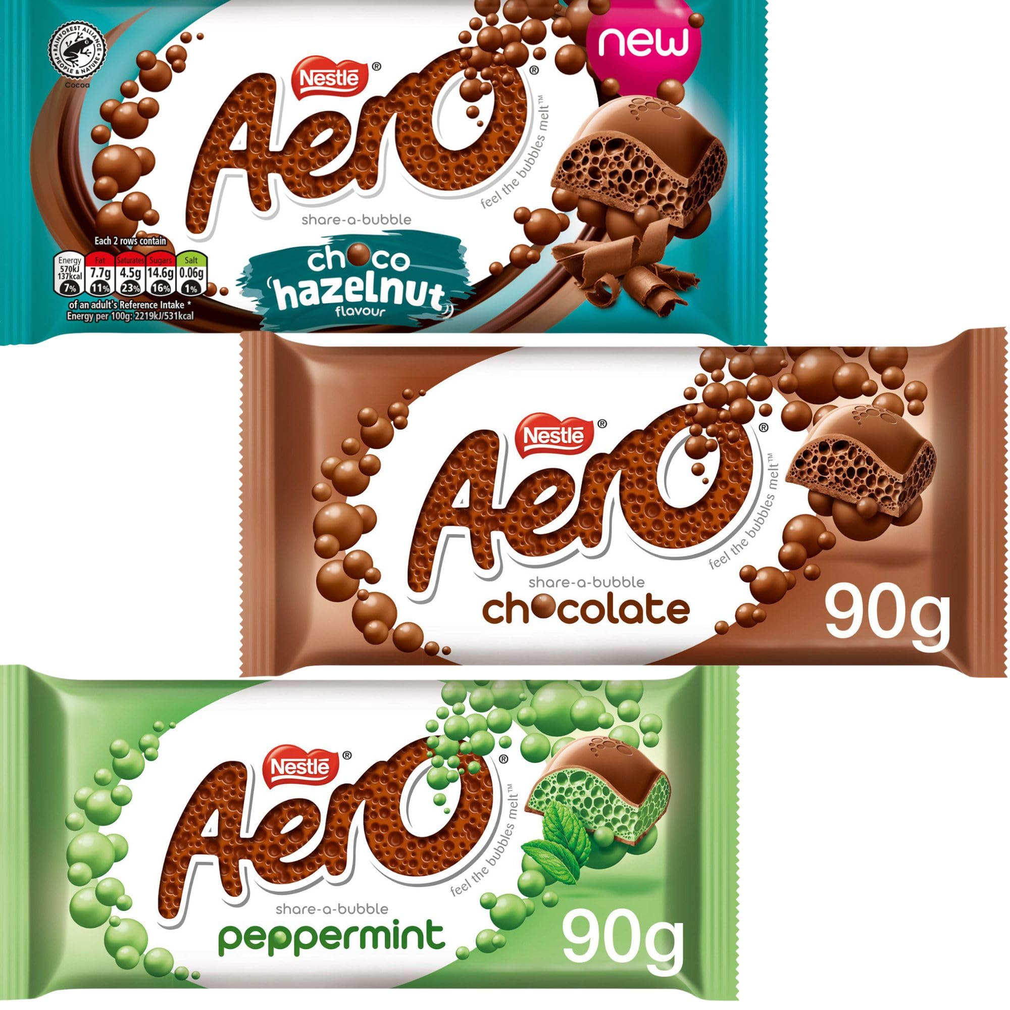 Chocolate Bars Bundle With Aero Hazel Nut Chocolate Bar 90g ...