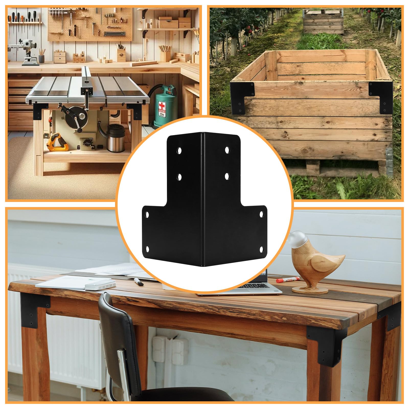 3-way Angle Braces Heavy Duty Workbench Brackets - 3-Way Corner Braces ...