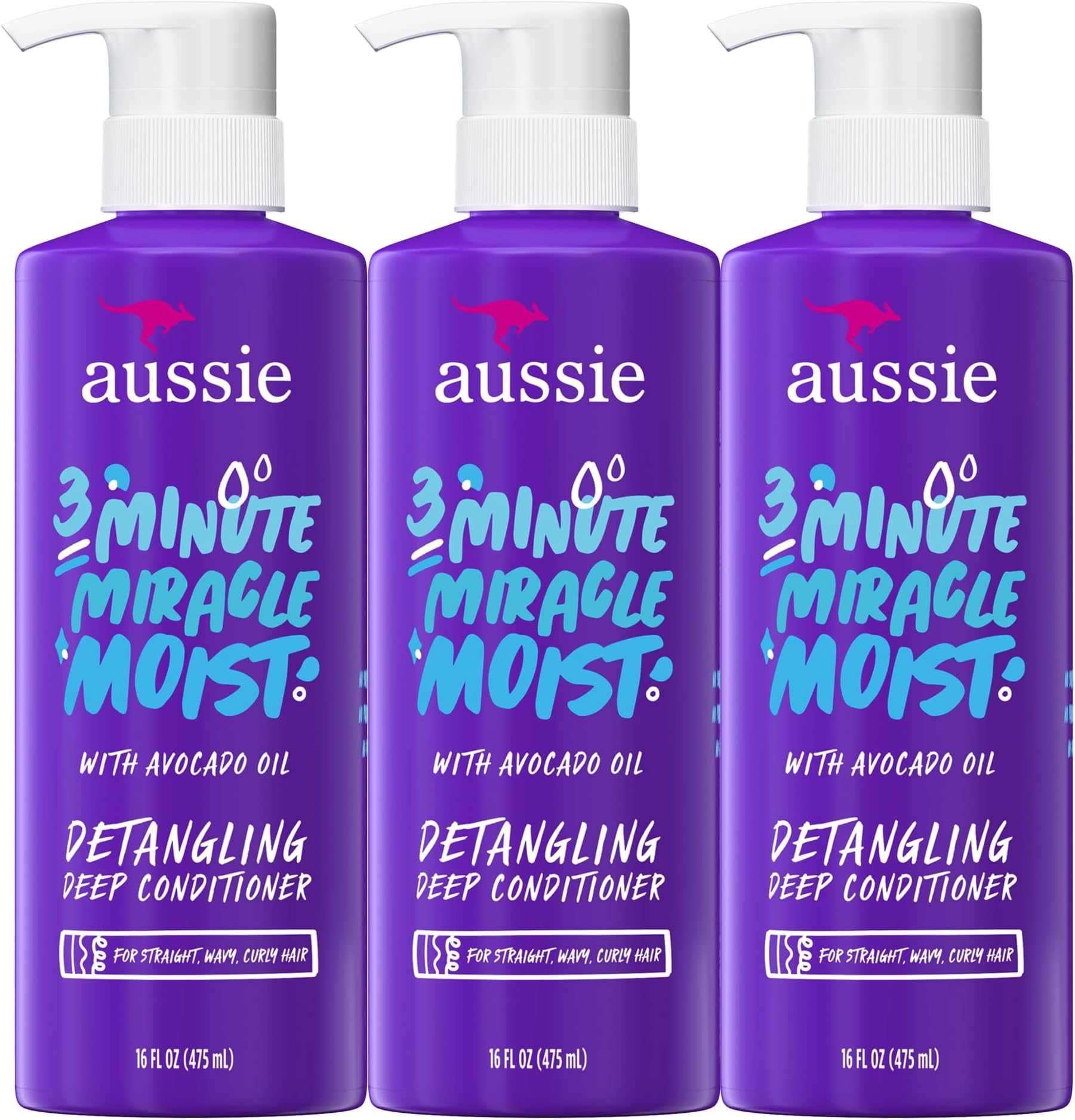 Amazon.com: Aussie 3 Minute Miracle Moist Deep Conditioner for Dry Hair ...