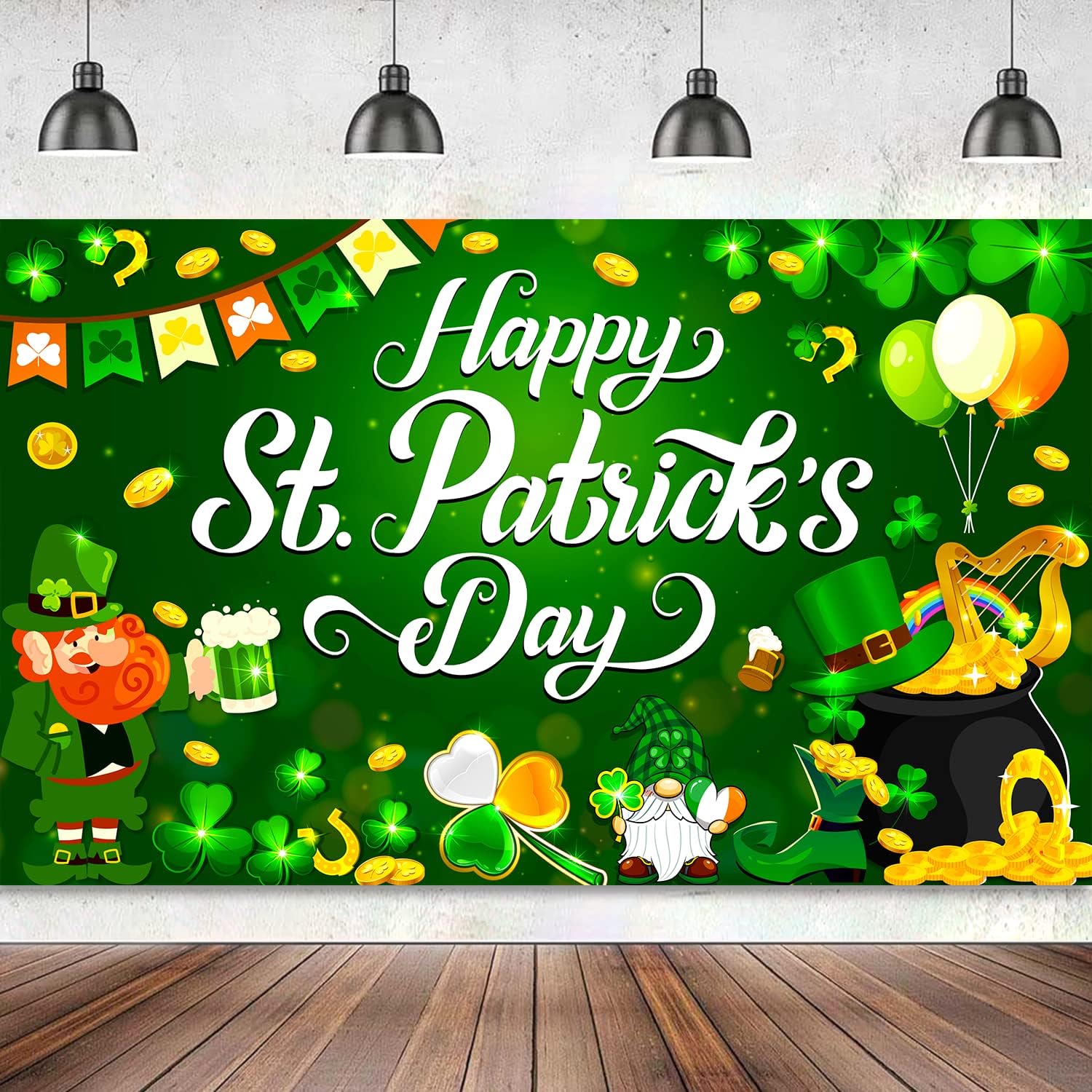 Amazon.com : Mocsicka Happy St. Patrick's Day Backdrop Banner Spring ...