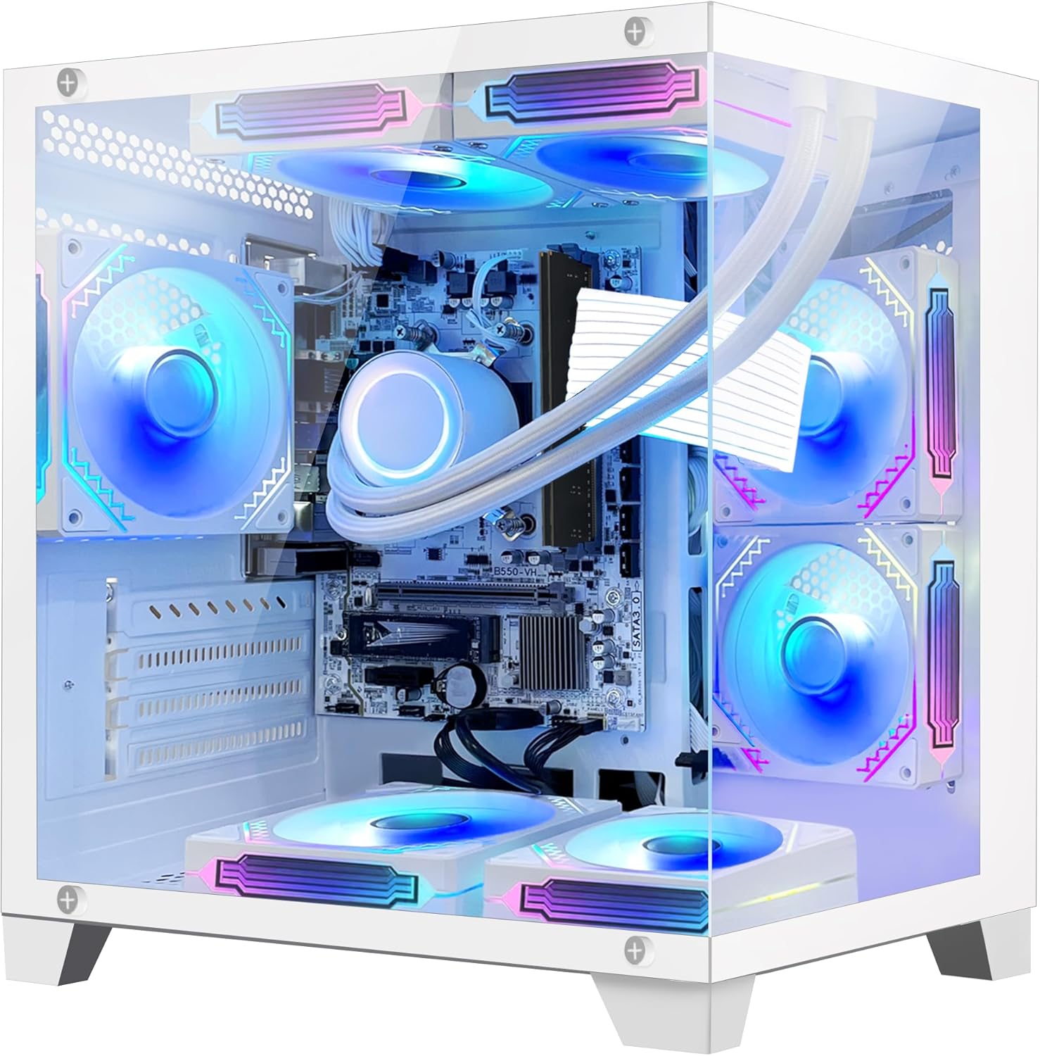 Amazon.com: HOENGAGER Panorama Gaming PC Desktop - AMD Ryzen 5 5600GT 3 ...