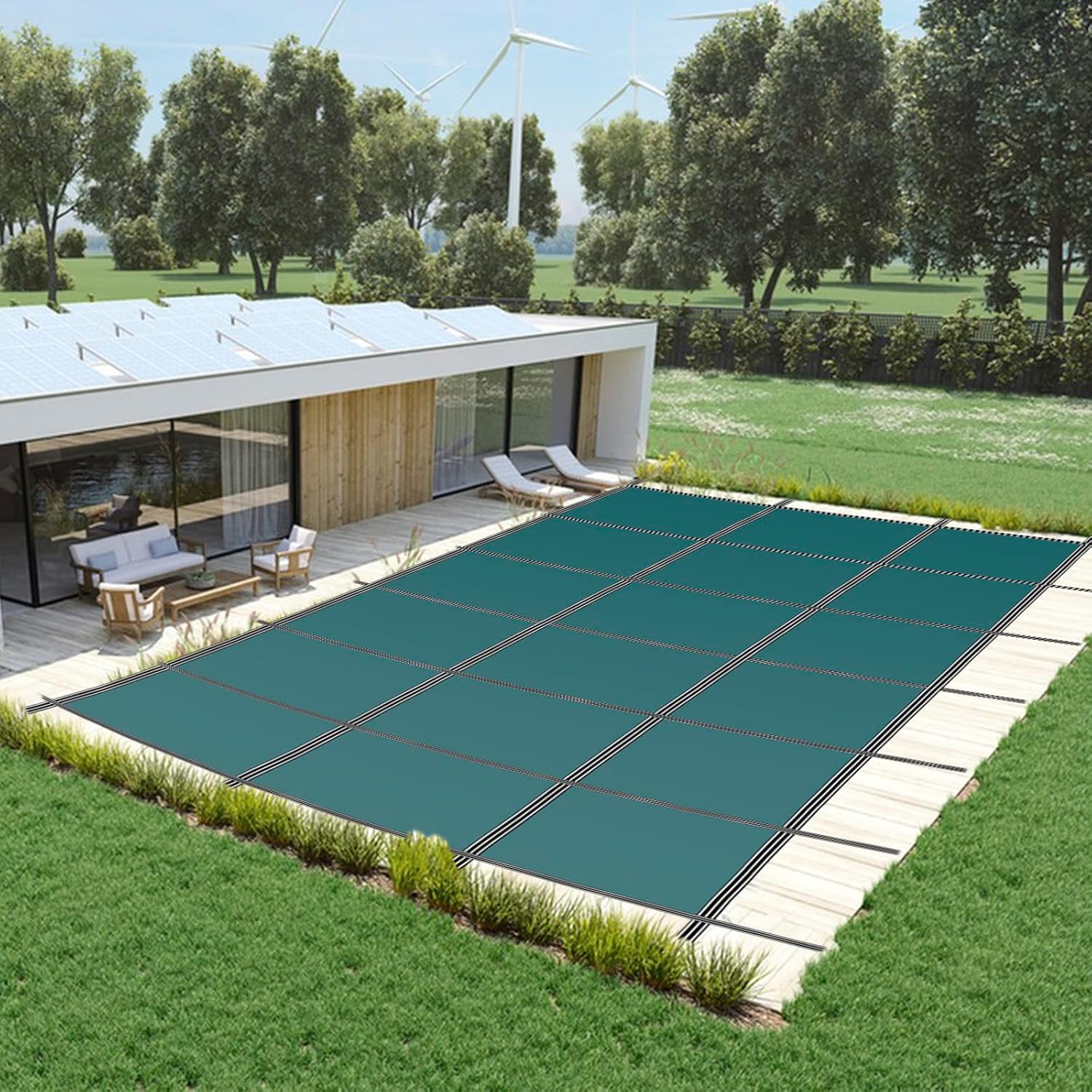 Amazon.com : Carivia Pool Safety Cover,16 x 32ft Inground Pool Safety ...