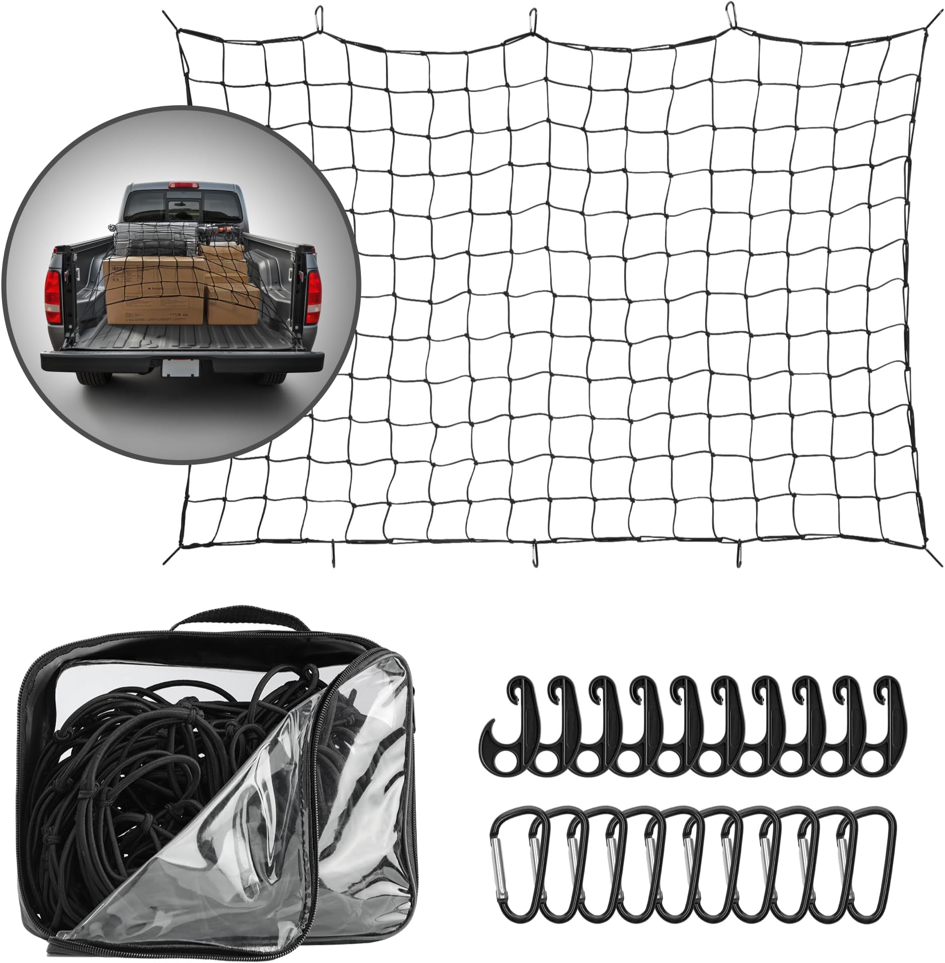 Amazon.com: TeamObsidian Van Storage Cargo Net - Bungee Netting with ...