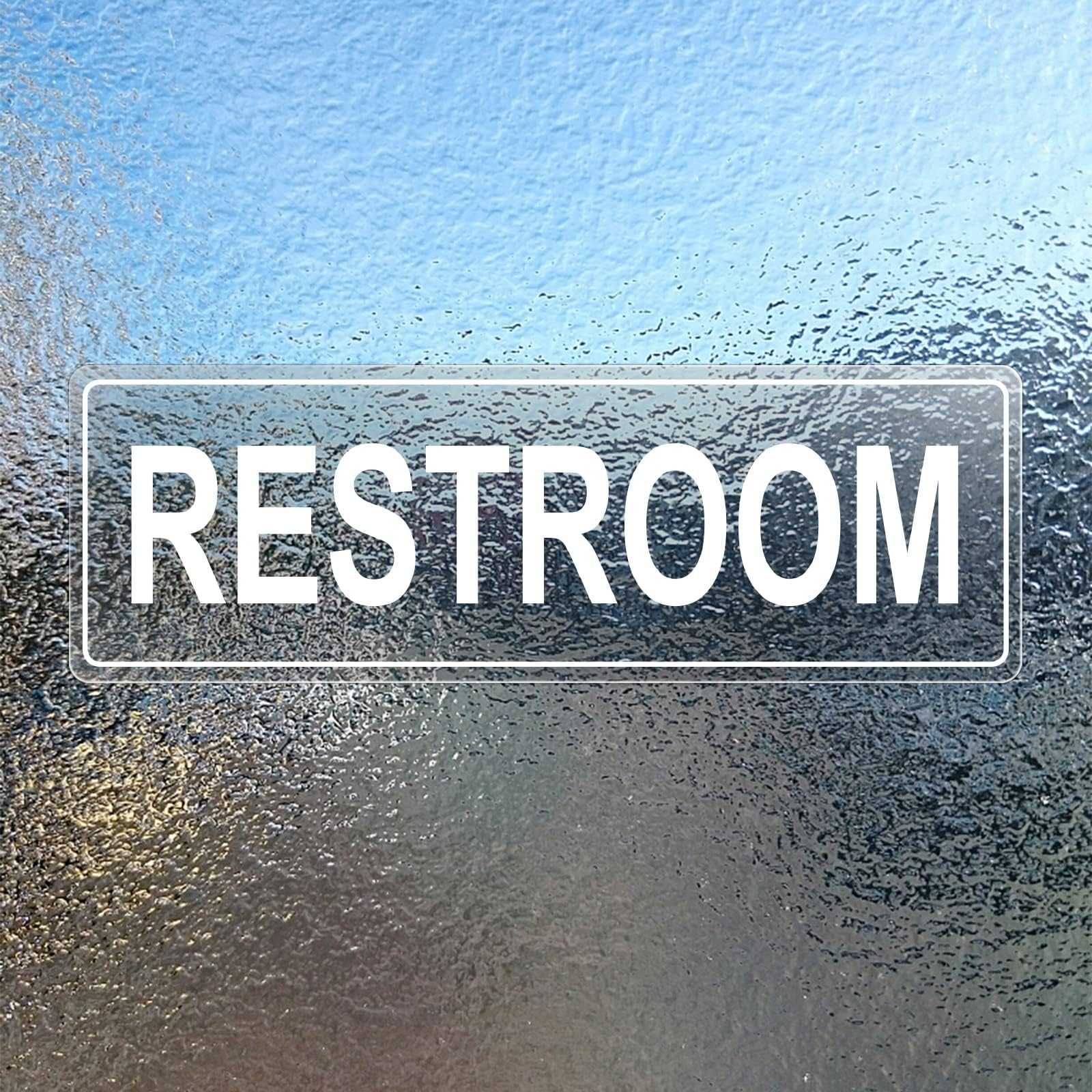 Amazon.com: Restroom Sticker Sign Vinyl 9 x 3 Inch Removable Waterproof ...
