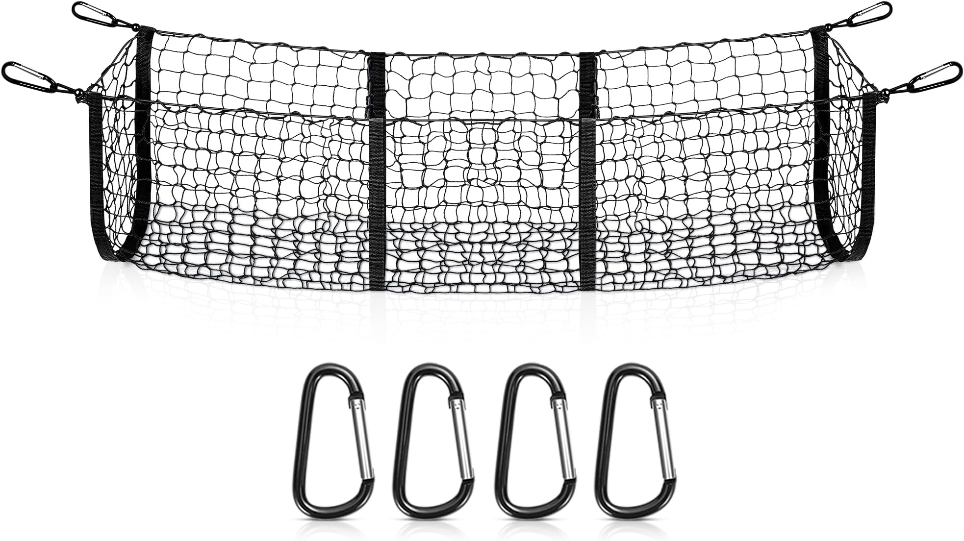Amazon.com: Suvnie Trunk Cargo Organizer Storage Net, 3 Pockets Heavy ...