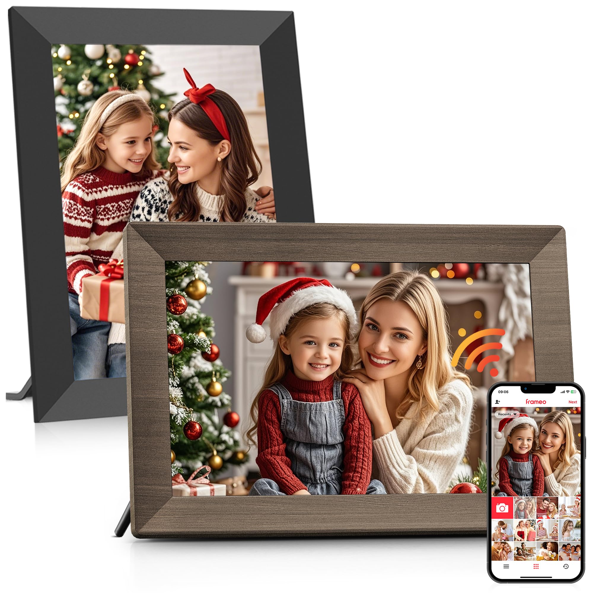 Amazon.com : 2 Pack-Frameo 10.1 Inch WiFi Digital Picture Frame with ...