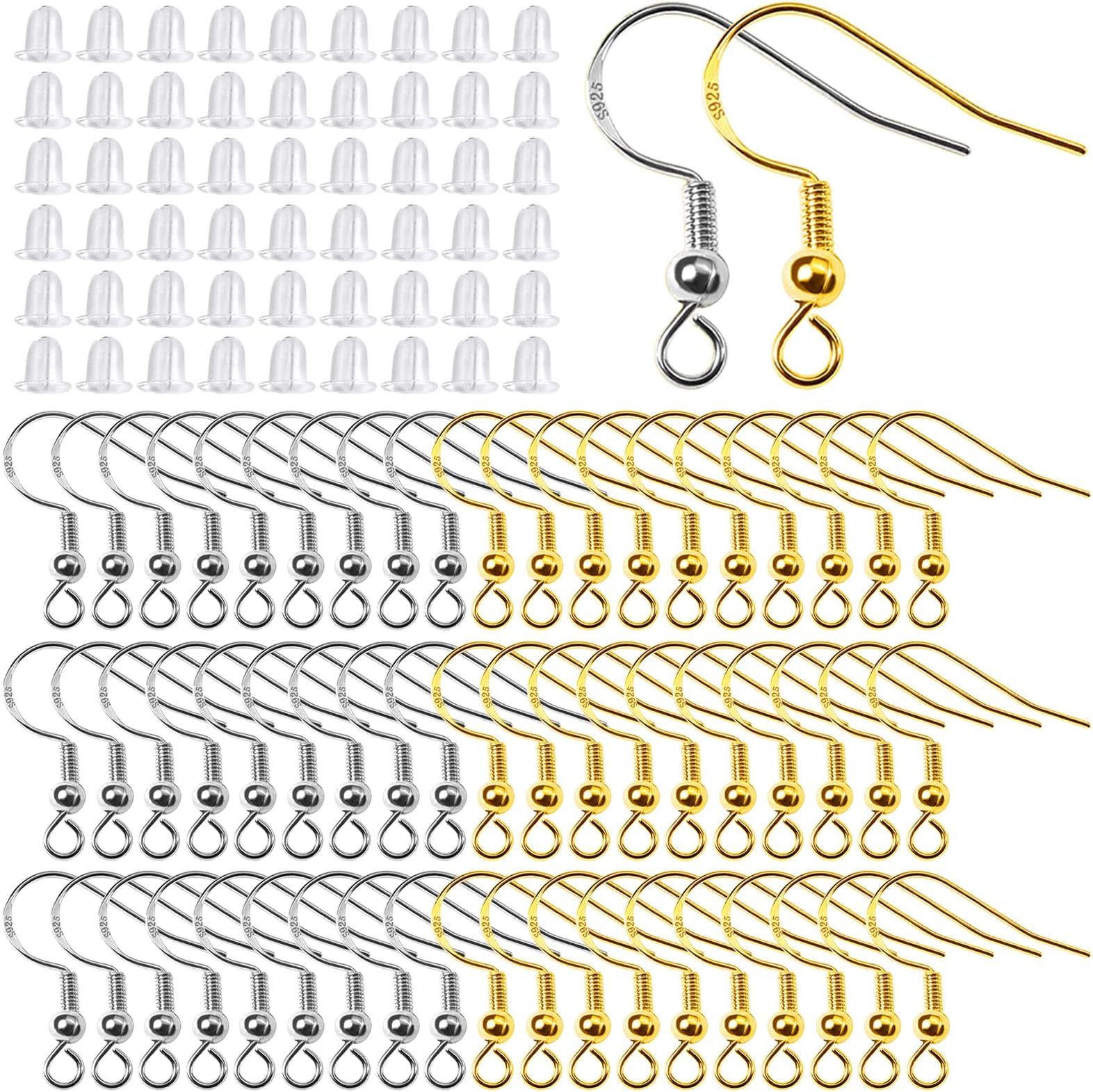 Amazon.com: 600 Pcs/100 Pairs Earring Hooks for Jewelry Making ...
